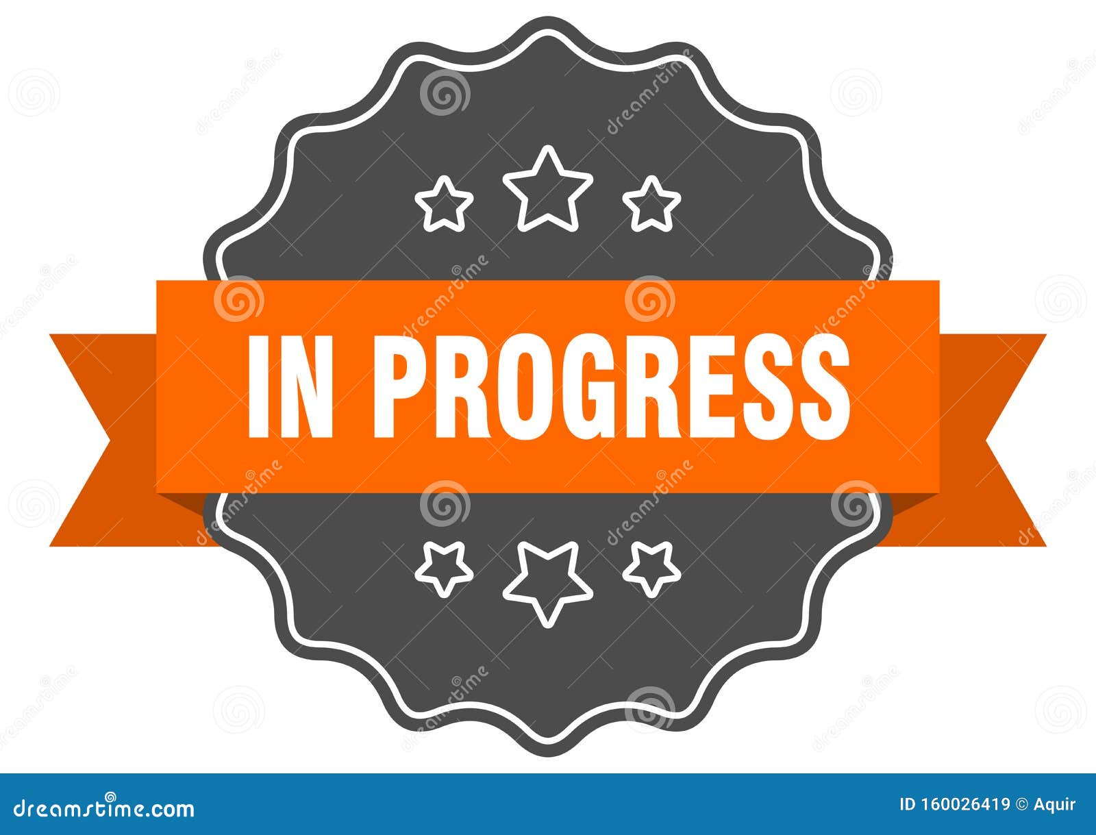 In progress label stock vector. Illustration of label - 160026419
