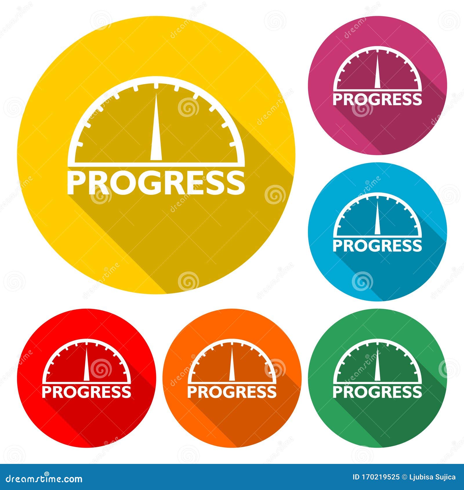 Progress Level Icon with Long Shadow Stock Vector - Illustration of ...