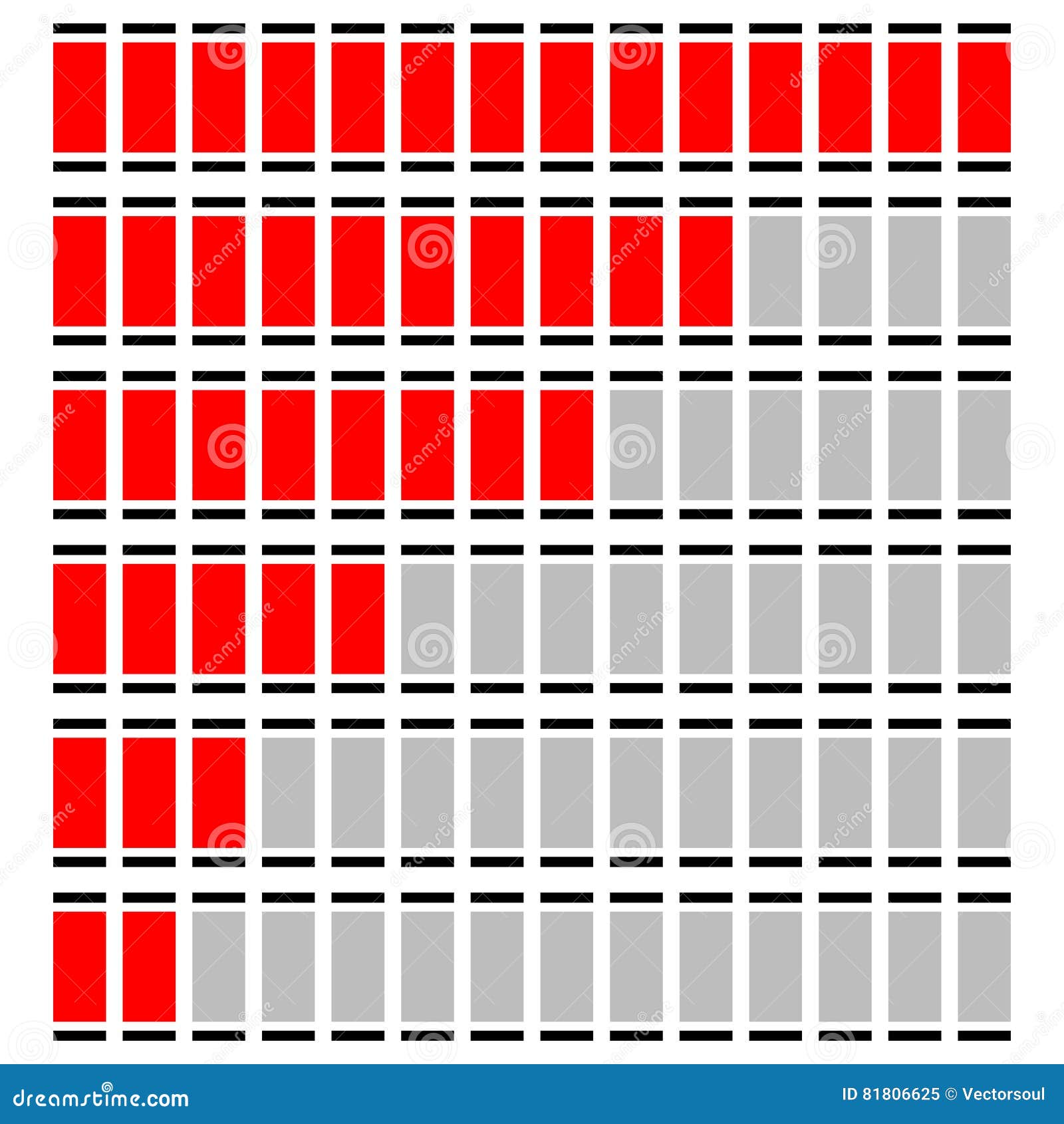 Progress, Level Indicators - Gauges, Meters in Sequence Stock Vector ...