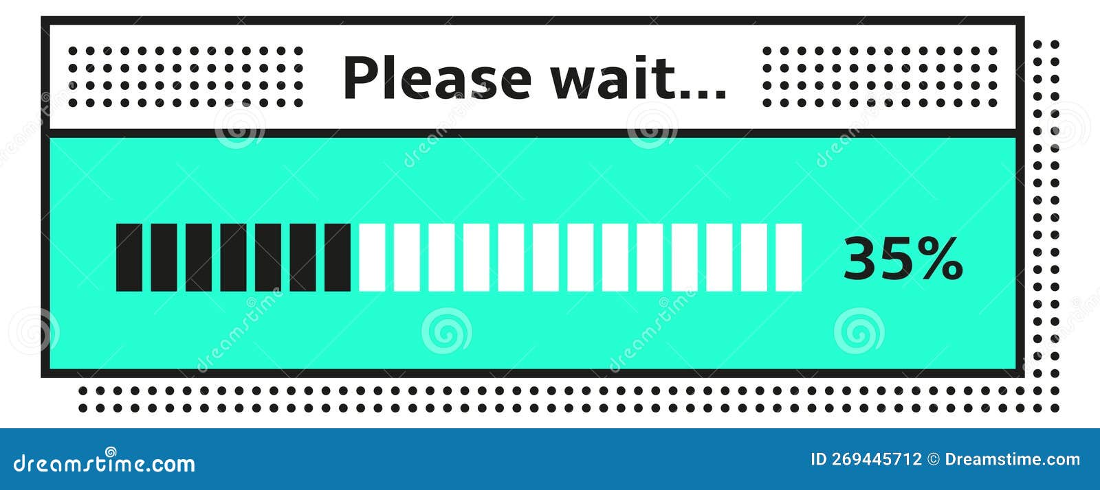 Progress Loader Window in Vintage Interface. Hipster Style Computer ...