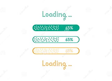 Progress Loading Bar with Dots, Set of Doodle Icons. Hand-drawn Sketch Vector Stock Vector ...