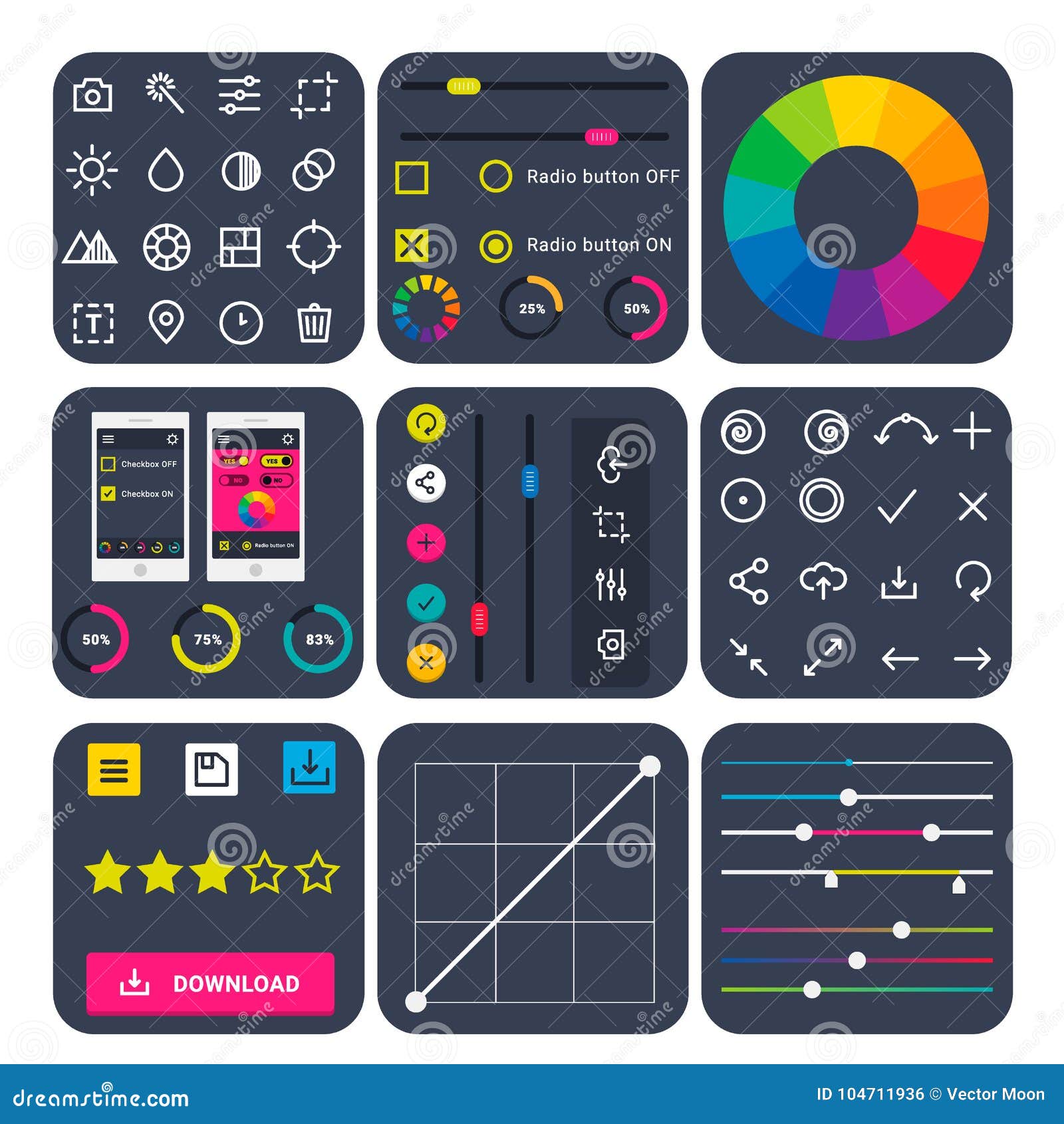 Progress Loading Bar Indicators Download Progress Ui Ux Web Interface Design Template File