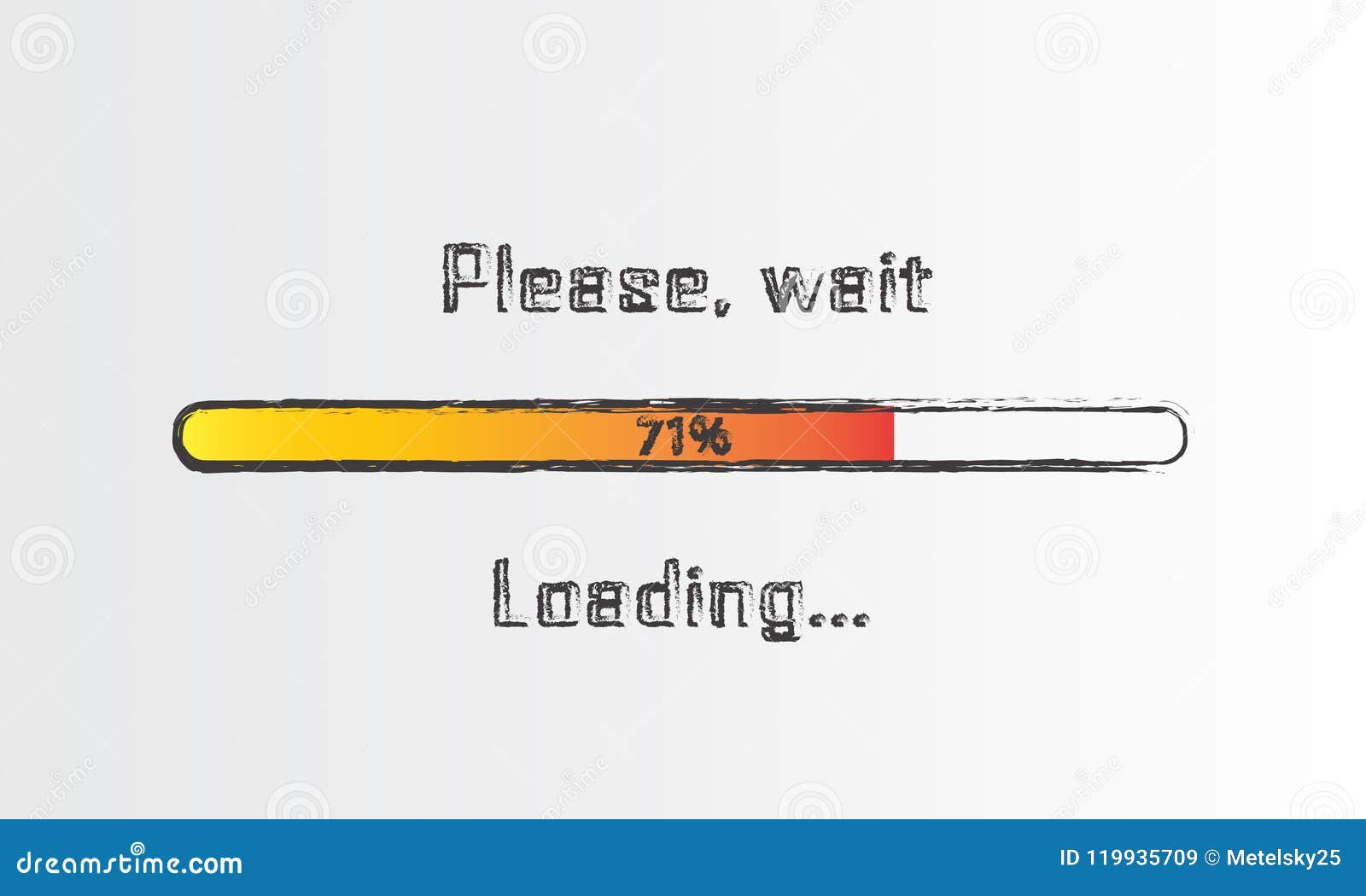 Progress Loading Bar. Infographics Design Element. Hand Drawn Style ...