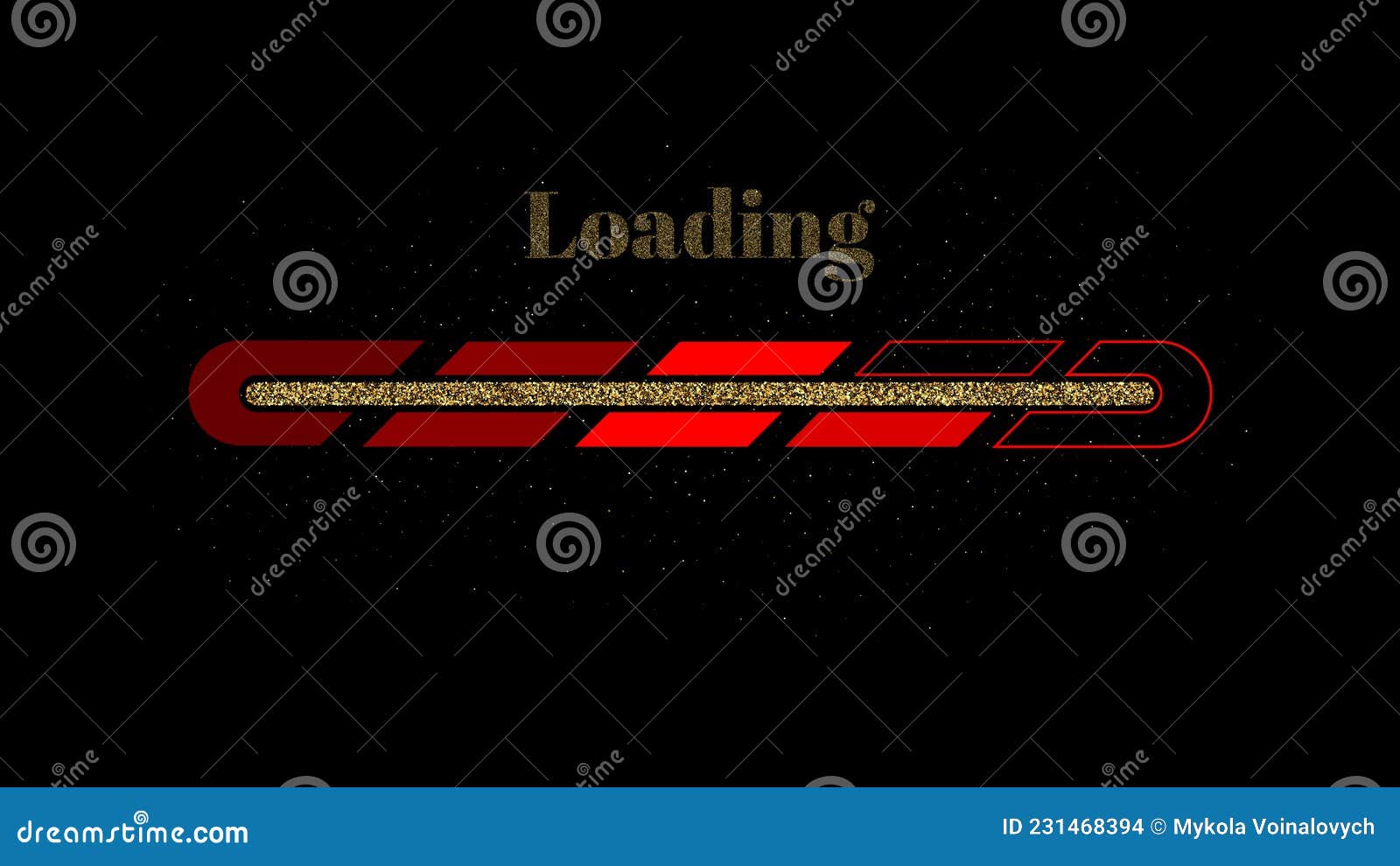 Progress Red Gold Loading Bar with Lighting. Concept Technology. Vector ...