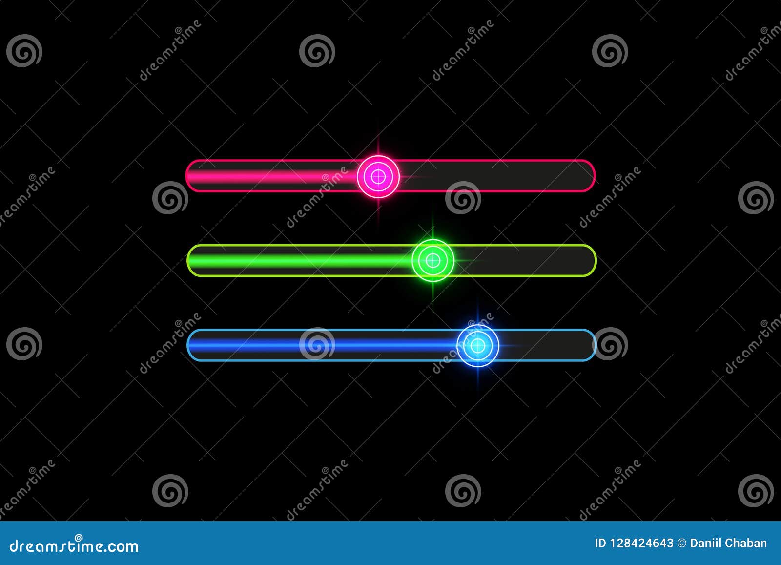 Progress Loading Bar with Neon Target Isolated. Concept Technology ...