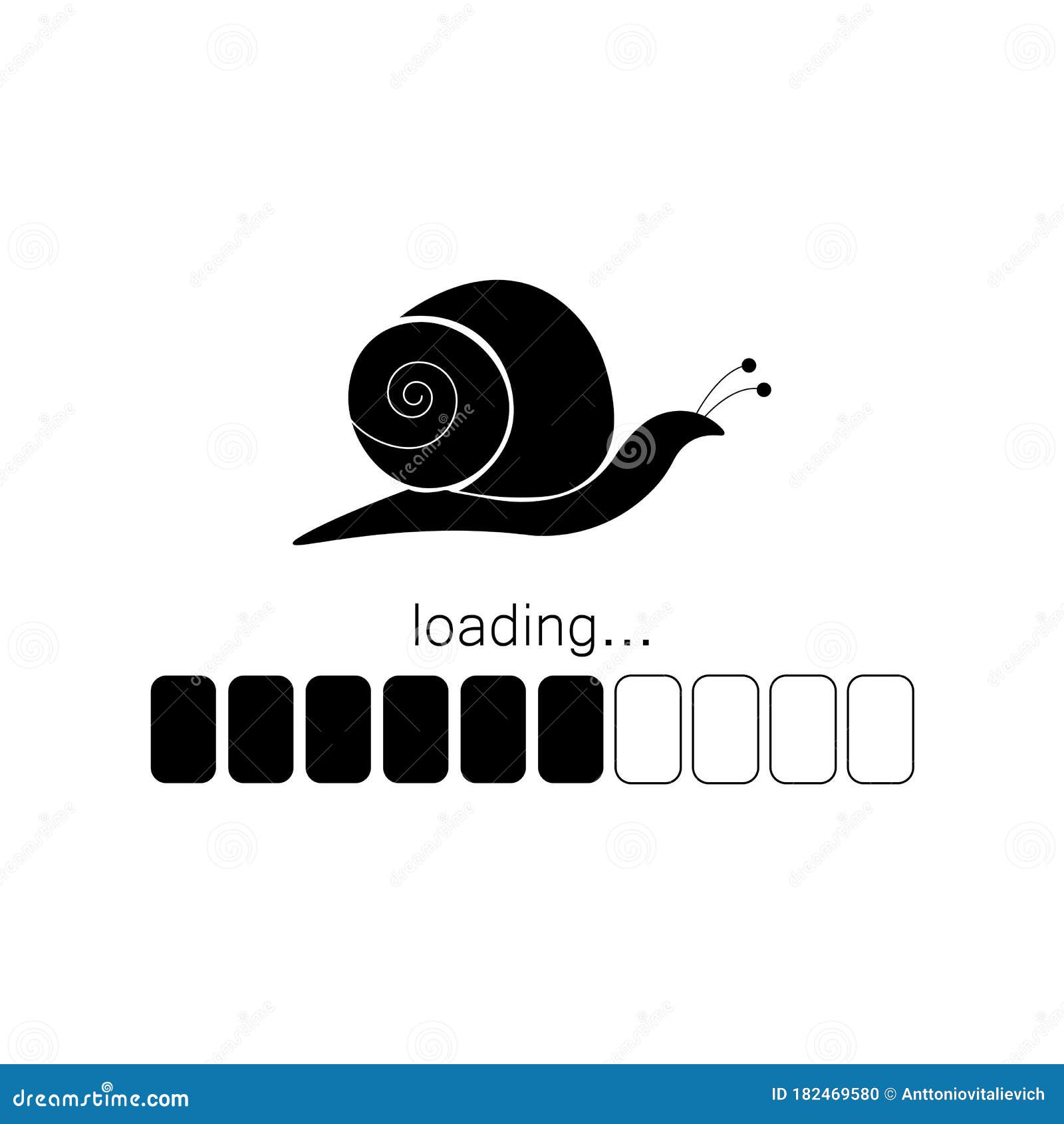 Progress Loading Bar - Snail Icon Stock Vector - Illustration of boost ...