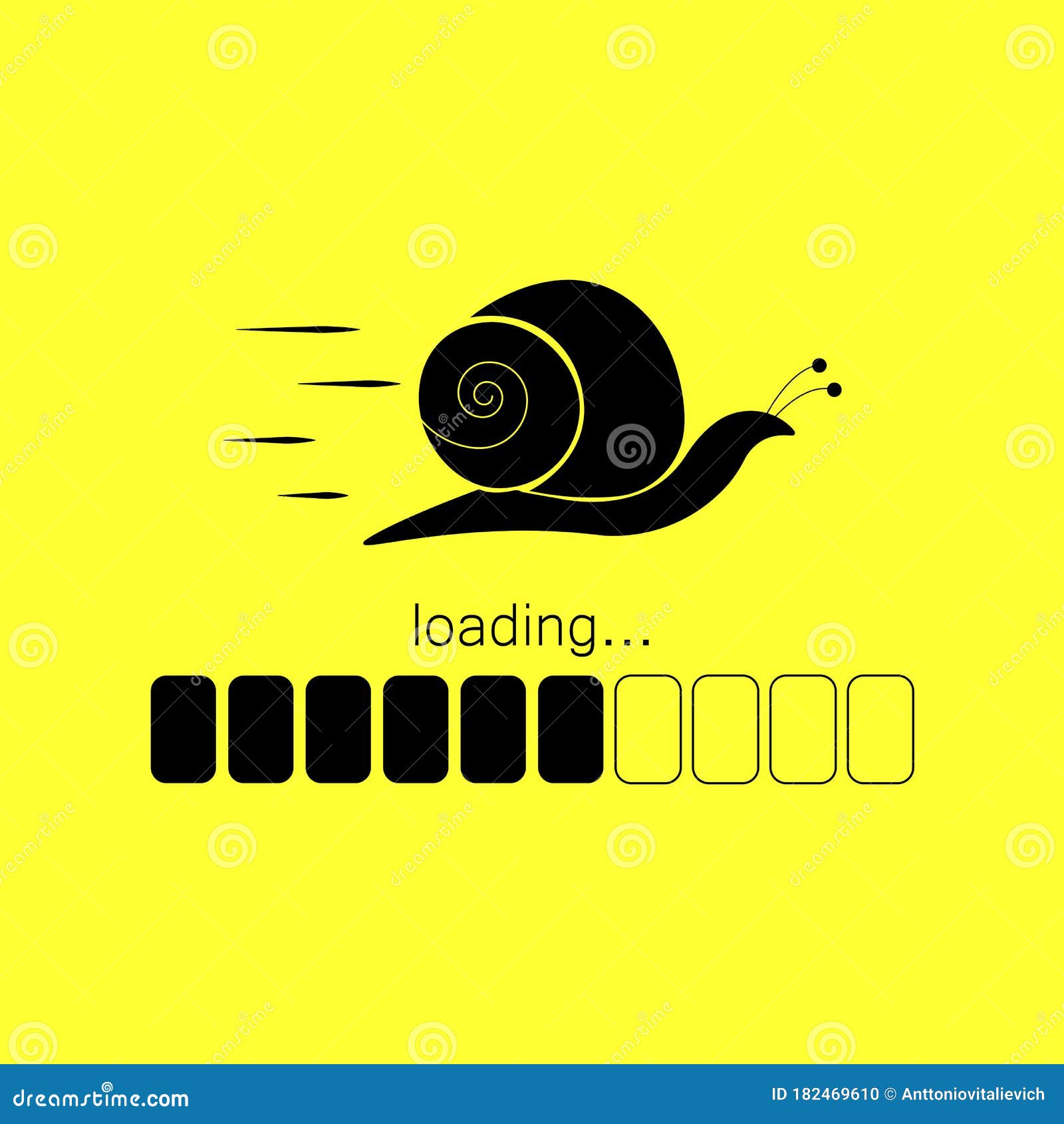 Progress Loading Bar - Snail Icon Stock Vector - Illustration of charge ...