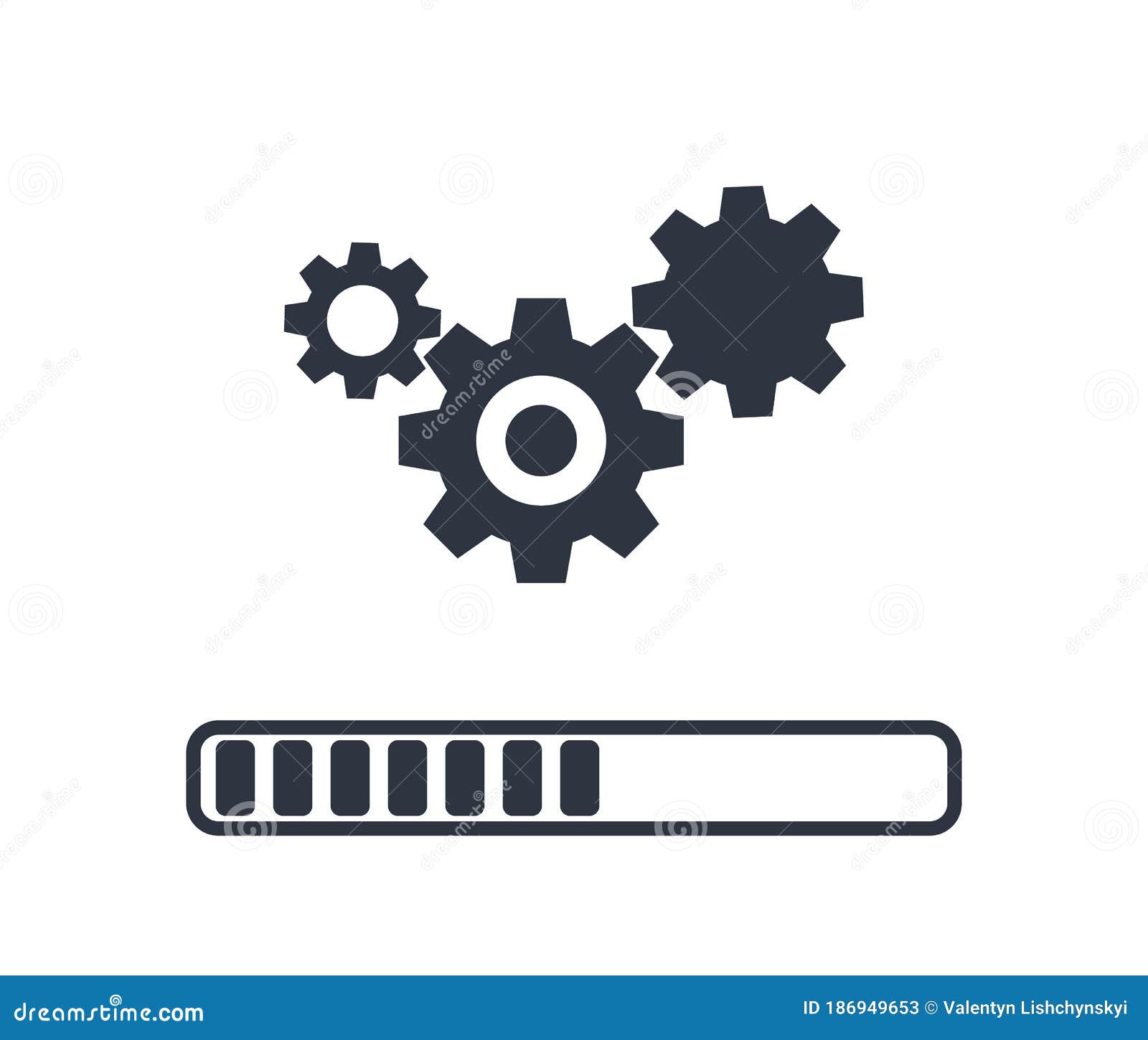 Loading And Gear Line Sketch Icon Isolated On White Background ...
