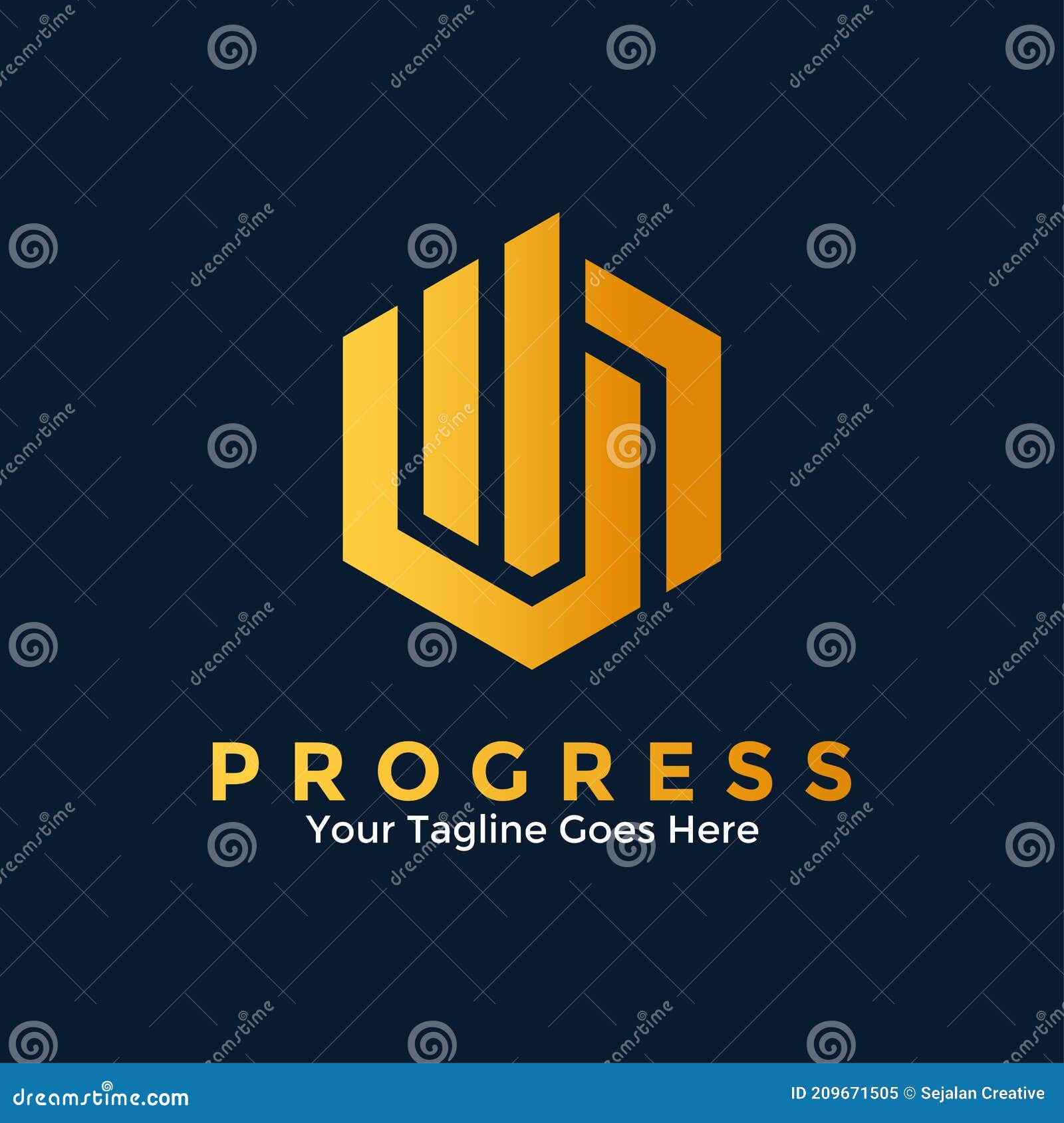 Progress Logo Vector with Monogram Design Style. Stock Vector ...