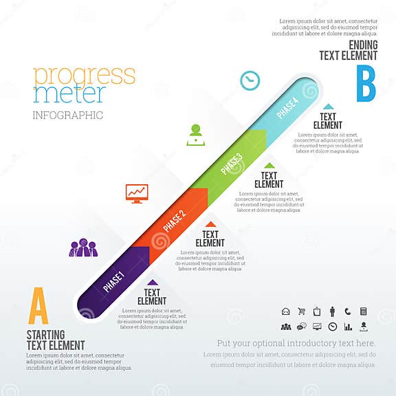 Progress Meter Infographic stock vector. Illustration of graphic - 43655284