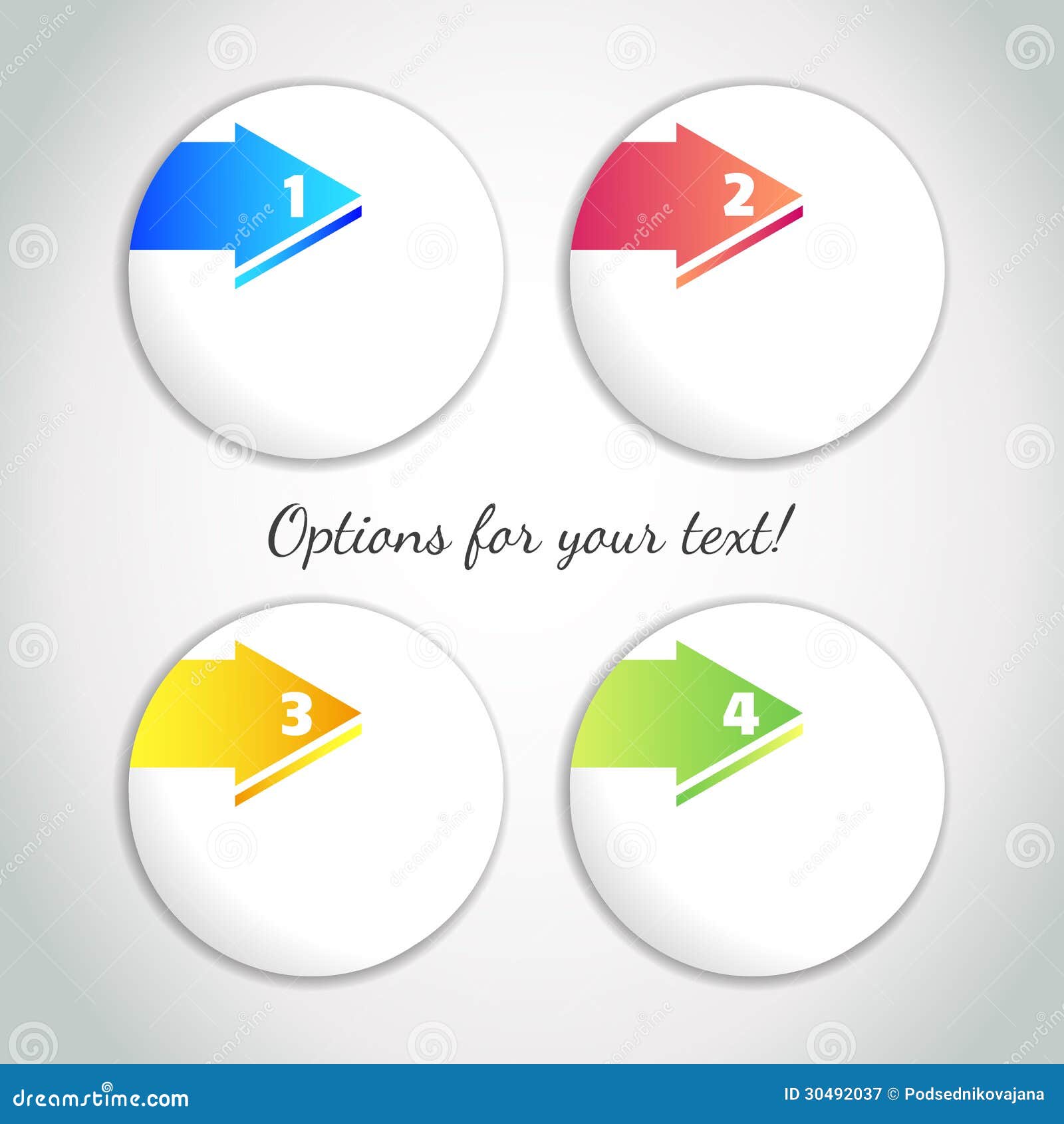 Progress Options / One, Two, Three, Four Options with Colored Arrow ...