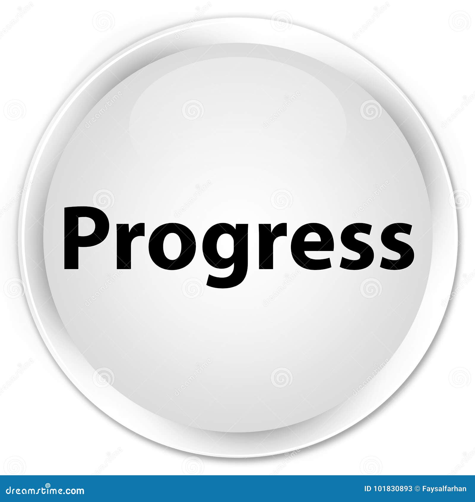 Progress Premium White Round Button Stock Illustration - Illustration ...