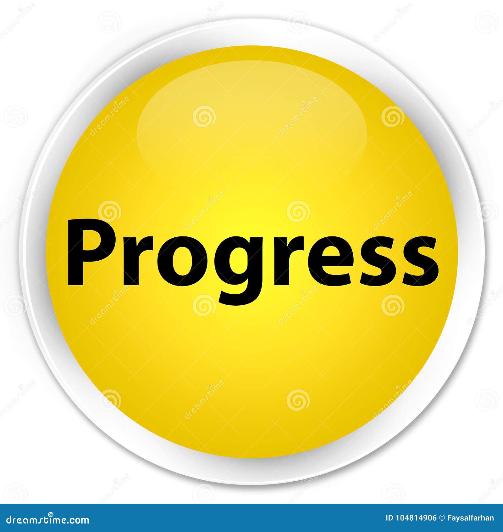 Progress Premium Yellow Round Button Stock Illustration - Illustration ...
