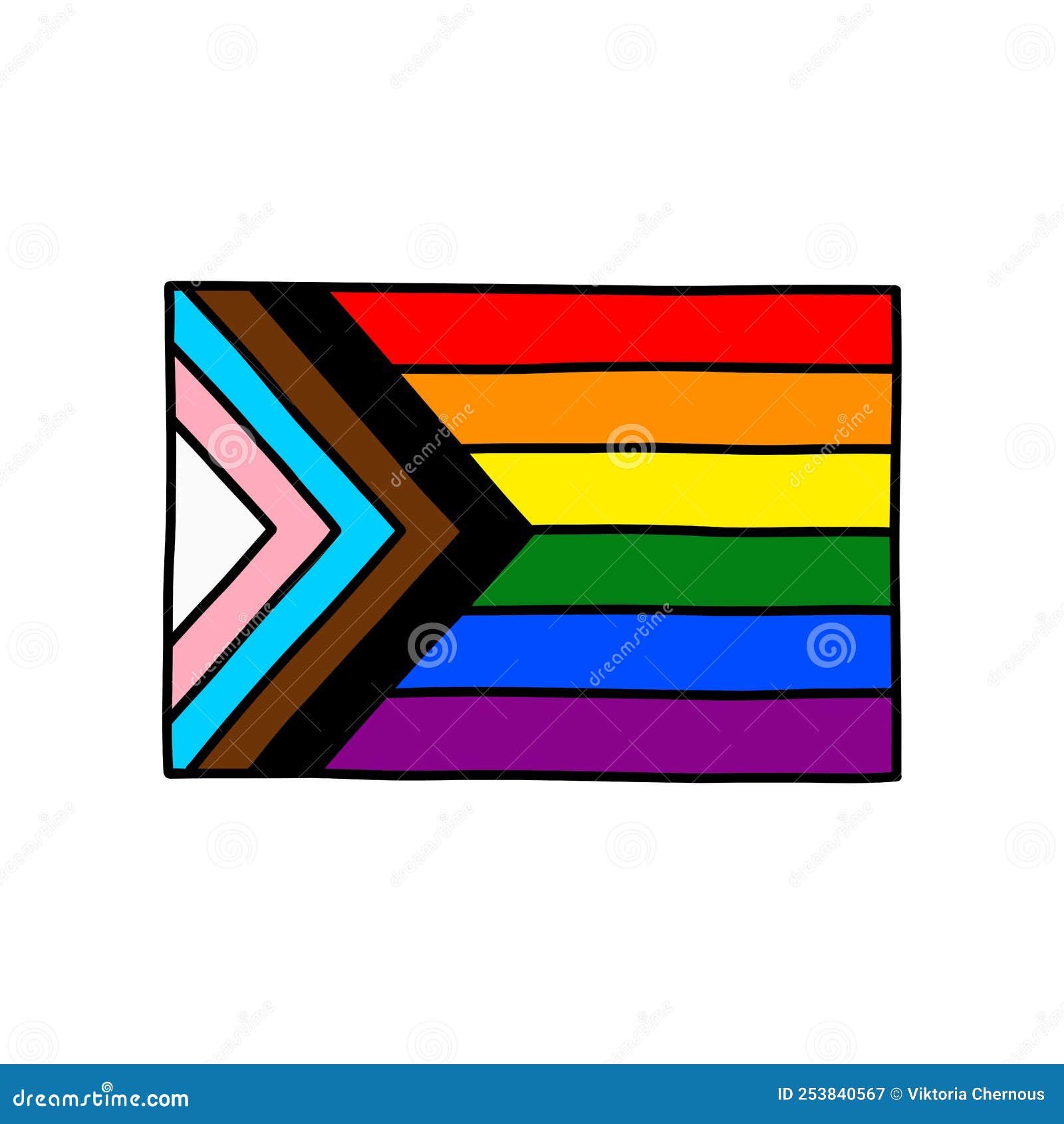 Progress Pride Flag Doodle Icon, Vector Color Line Illustration Stock ...