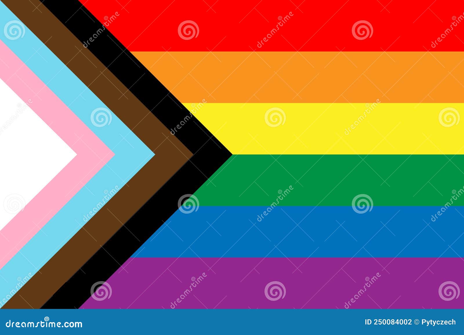 New Rainbow Coloured Progress Pride Flag Stock Vector - Illustration of ...