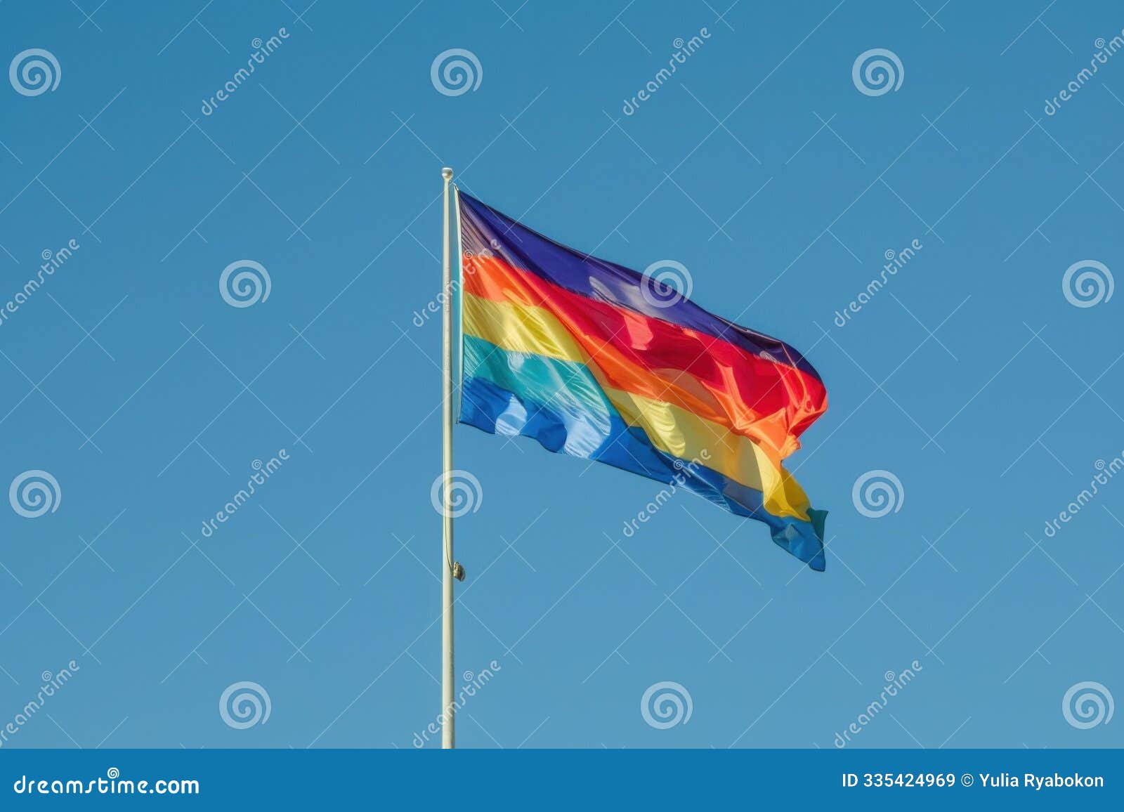 The Progress Pride Flag is Waving in the Wind Stock Image - Image of ...