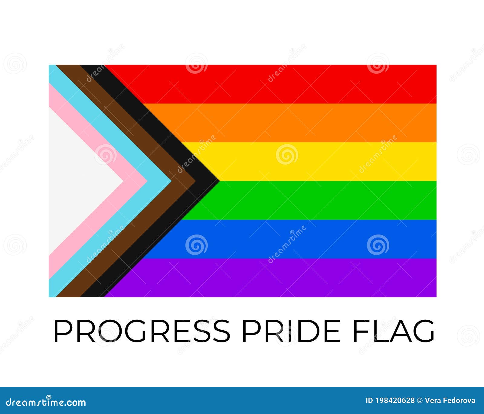 Progress Pride Rainbow Flags Symbol Of Lgbt Community Vector Flag
