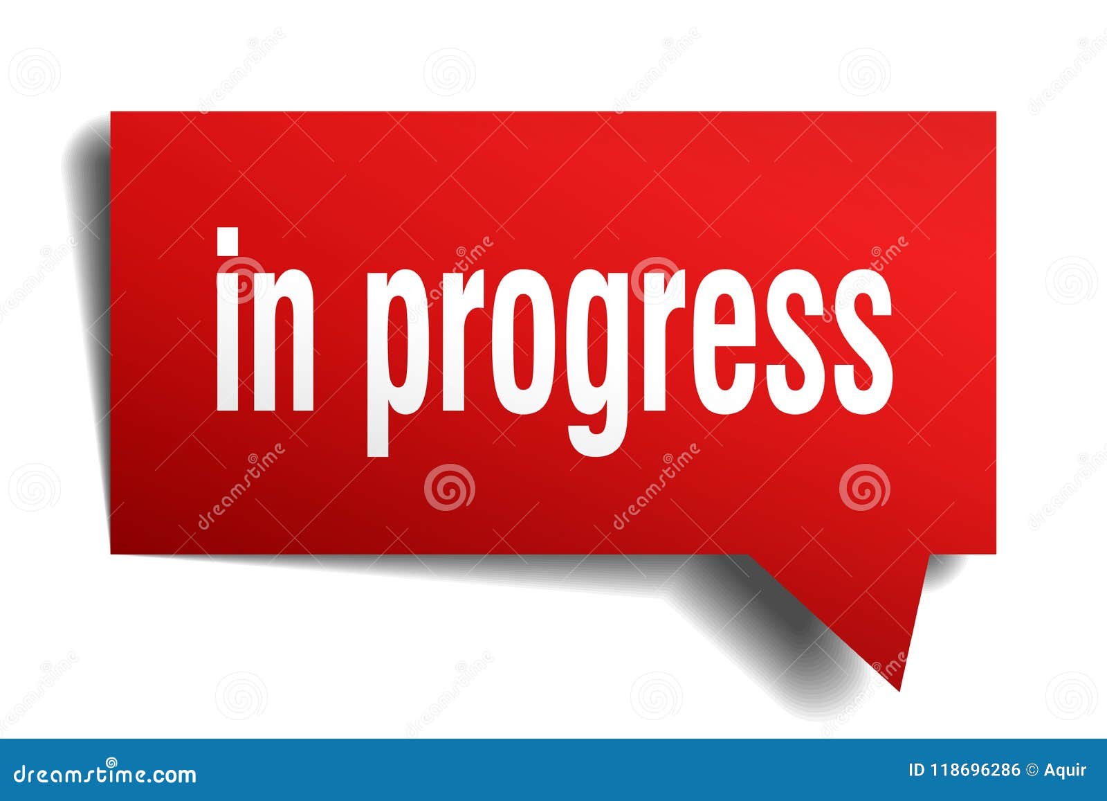 In Progress Red 3d Speech Bubble Stock Vector - Illustration of ...