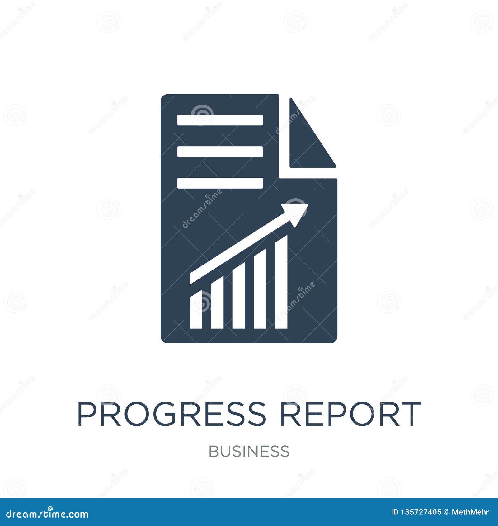 Progress Report Icon in Trendy Design Style. Progress Report Icon ...