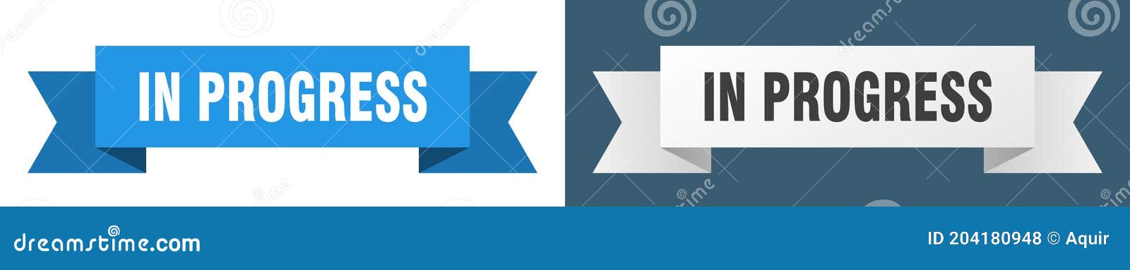 In Progress Ribbon. in Progress Isolated Paper Sign. Banner Stock ...