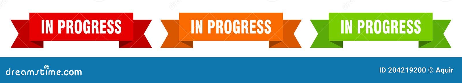 In Progress Ribbon. in Progress Isolated Paper Sign. Banner Stock ...