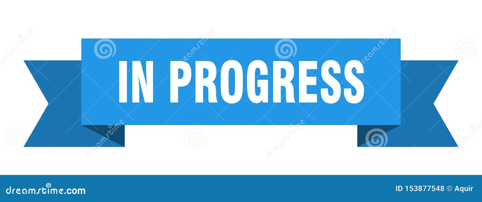 In progress ribbon. stock vector. Illustration of paper - 153877548