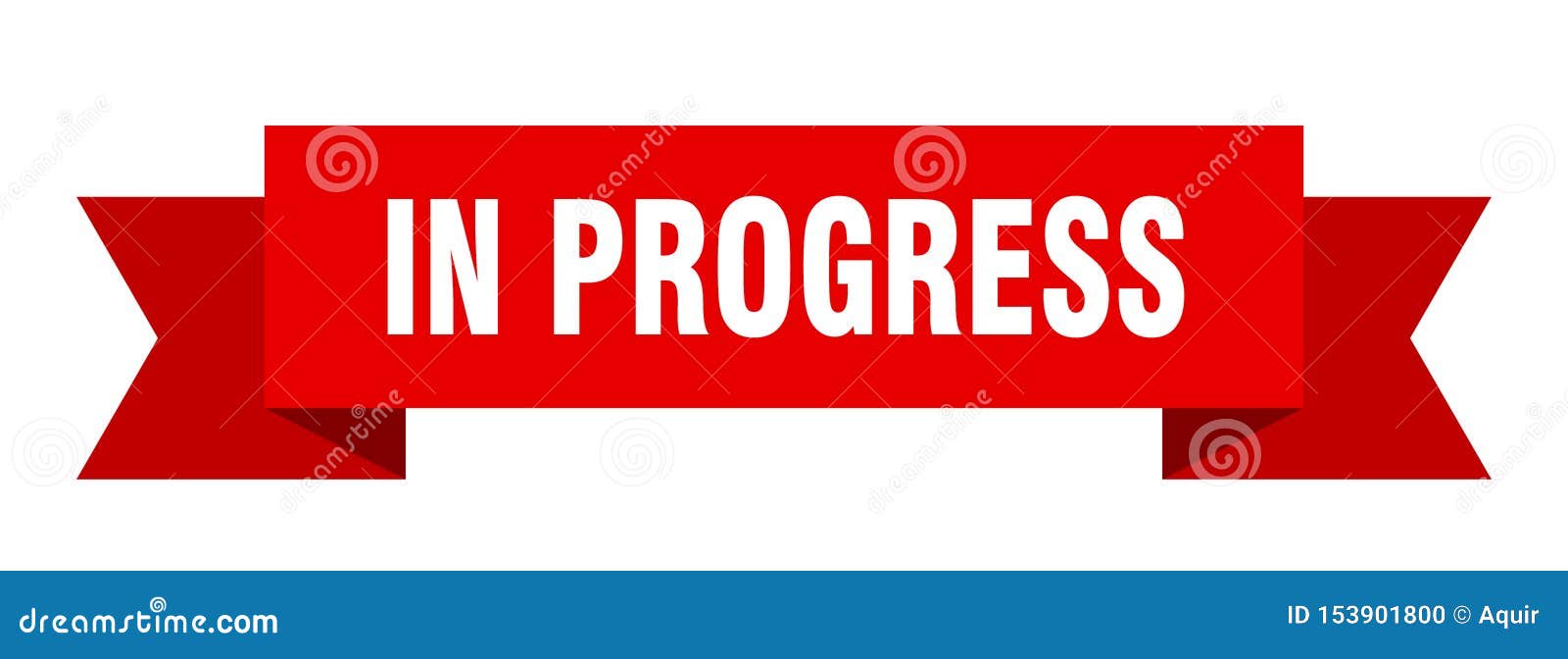 In progress ribbon. stock vector. Illustration of sticker - 153901800
