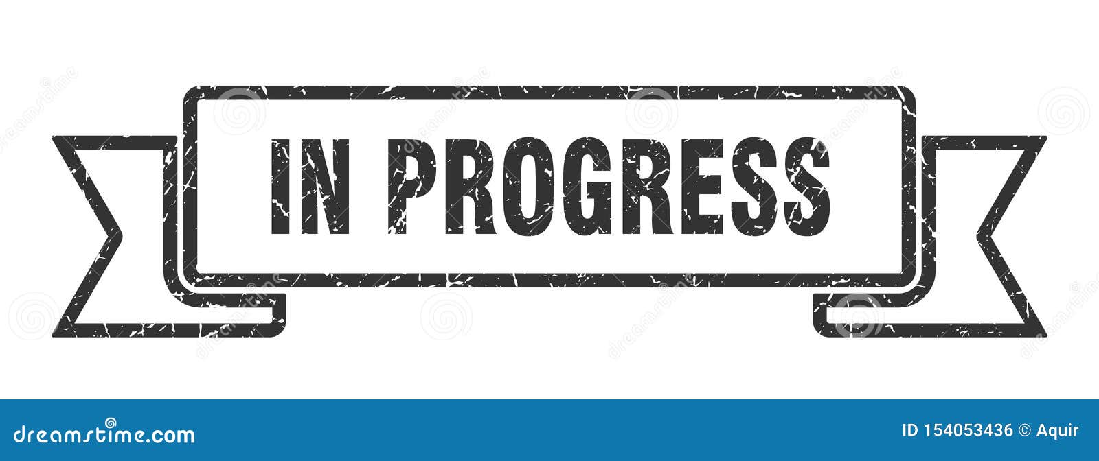 In progress ribbon. stock vector. Illustration of black - 154053436