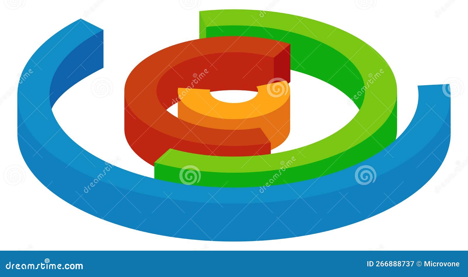 Progress Round Chart Infographic in 3d Isometric Style Stock Vector ...