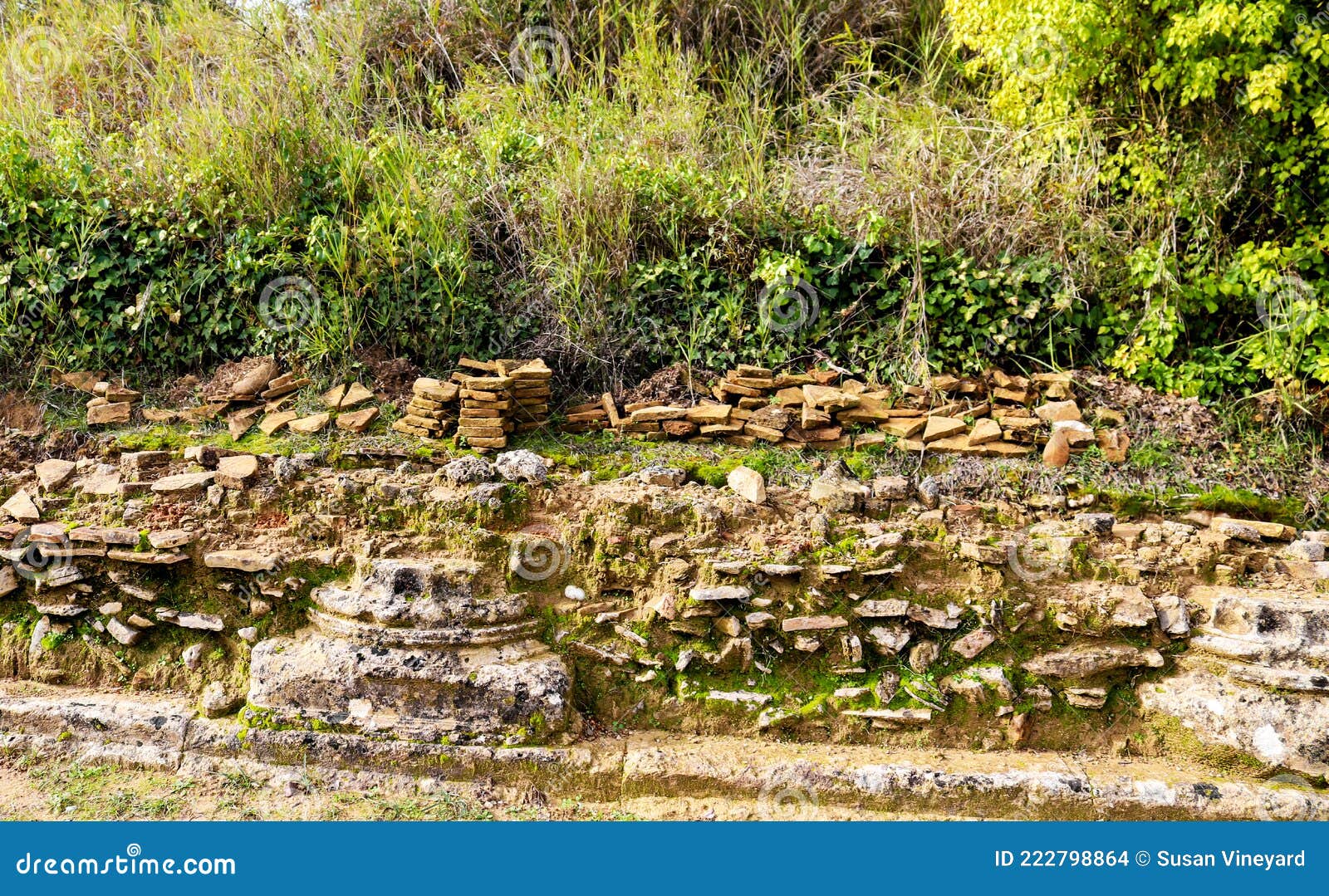 Progress - the Ruins of a Rubble Wall Built on and Around the Base of ...