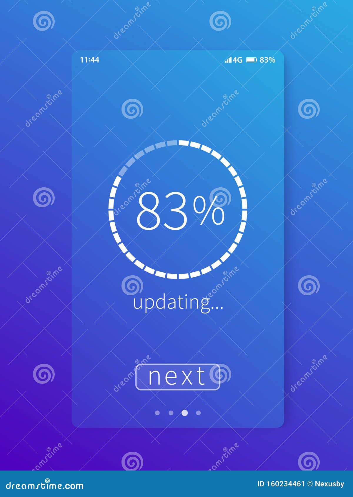Progress Screen, Mobile Interface, Ui Vector Stock Vector ...