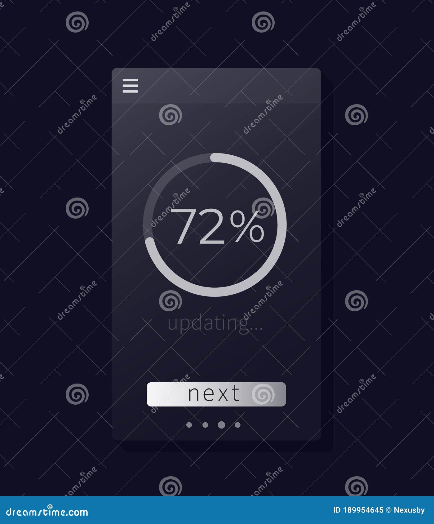 Progress Screen, Updating, Mobile Interface Stock Vector - Illustration ...