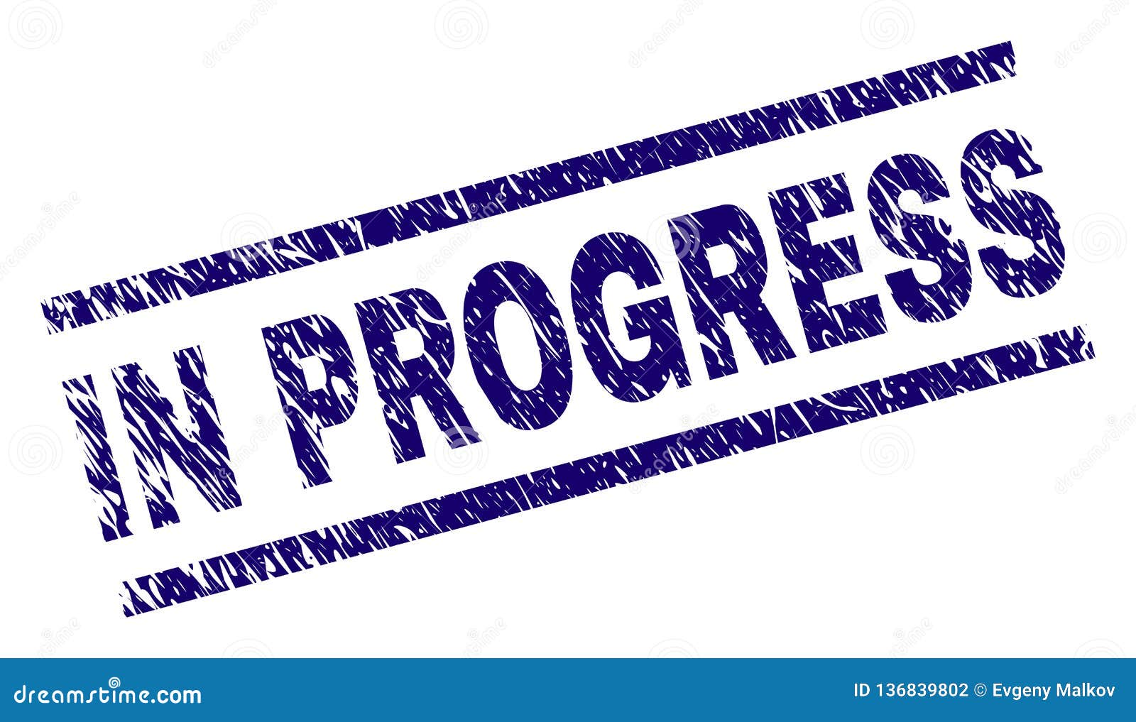 Scratched Textured in PROGRESS Stamp Seal Stock Vector - Illustration ...