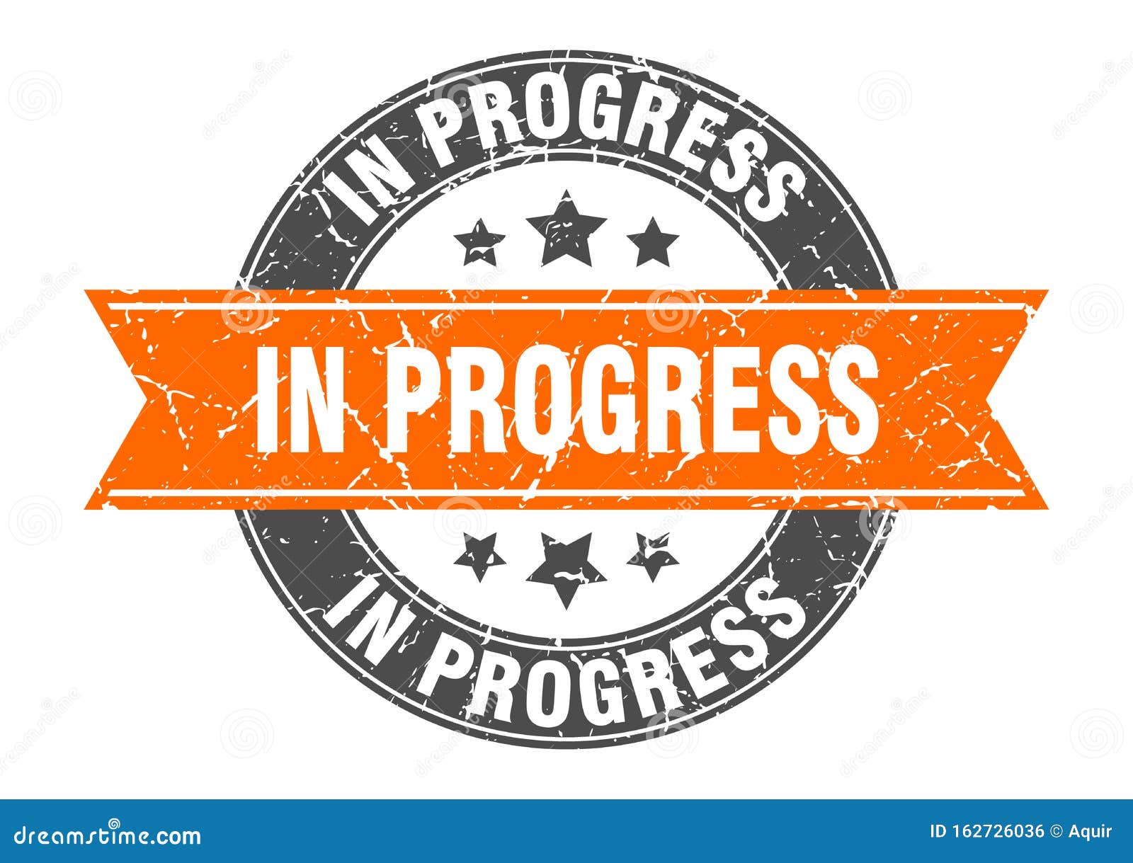 In progress stamp stock vector. Illustration of progress - 162726036