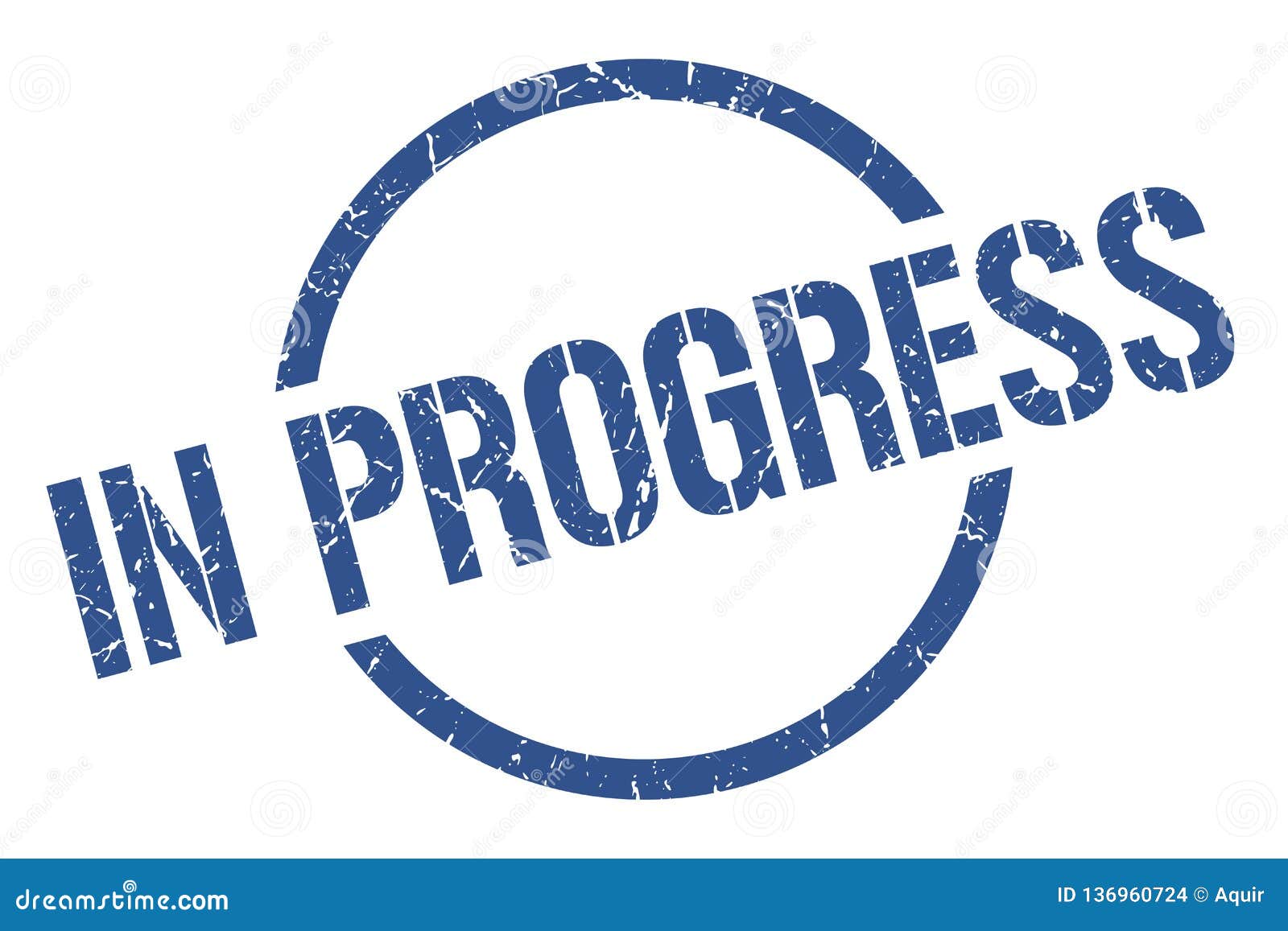 In progress stamp stock vector. Illustration of progress - 136960724