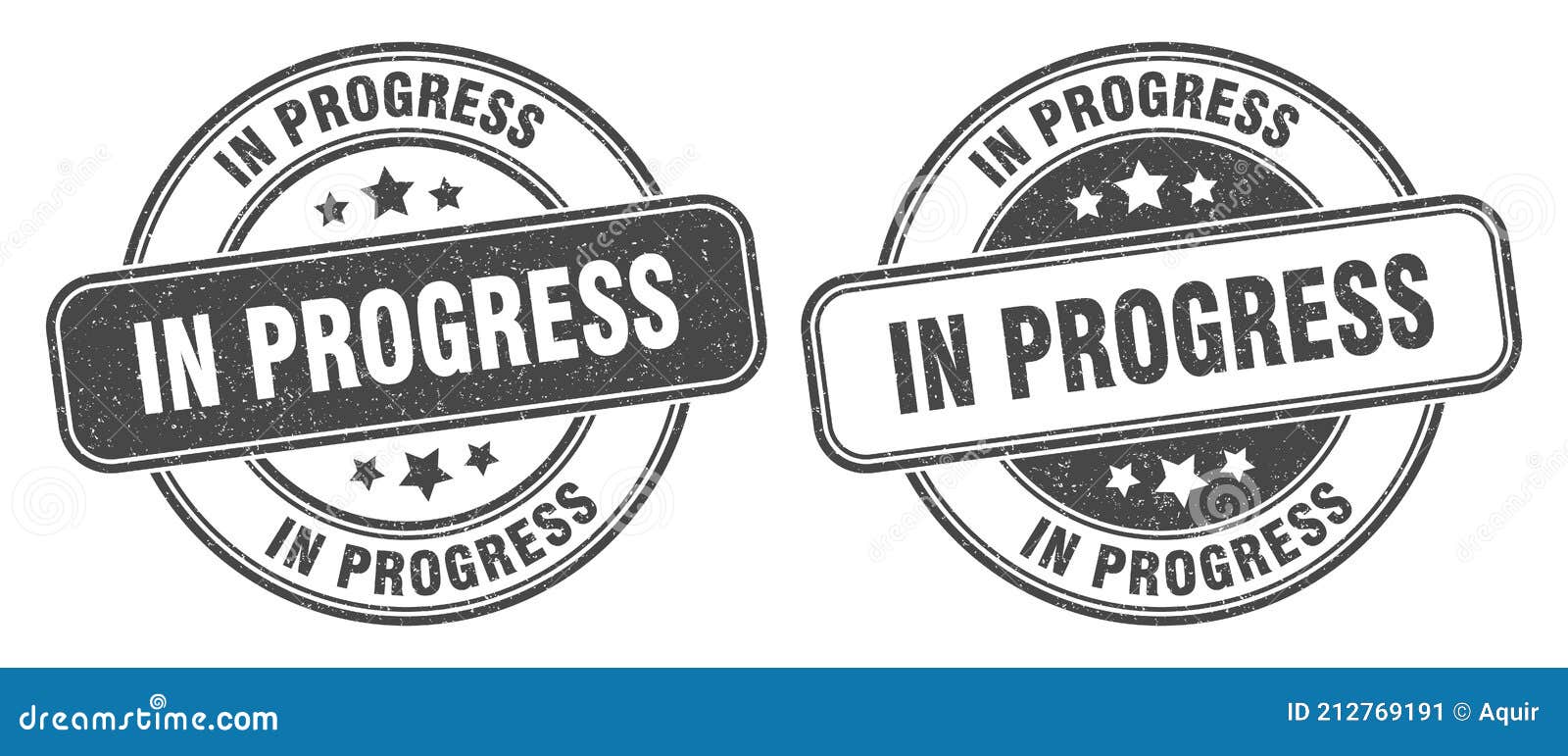 In Progress Stamp. in Progress Label. Round Grunge Sign Stock Vector ...