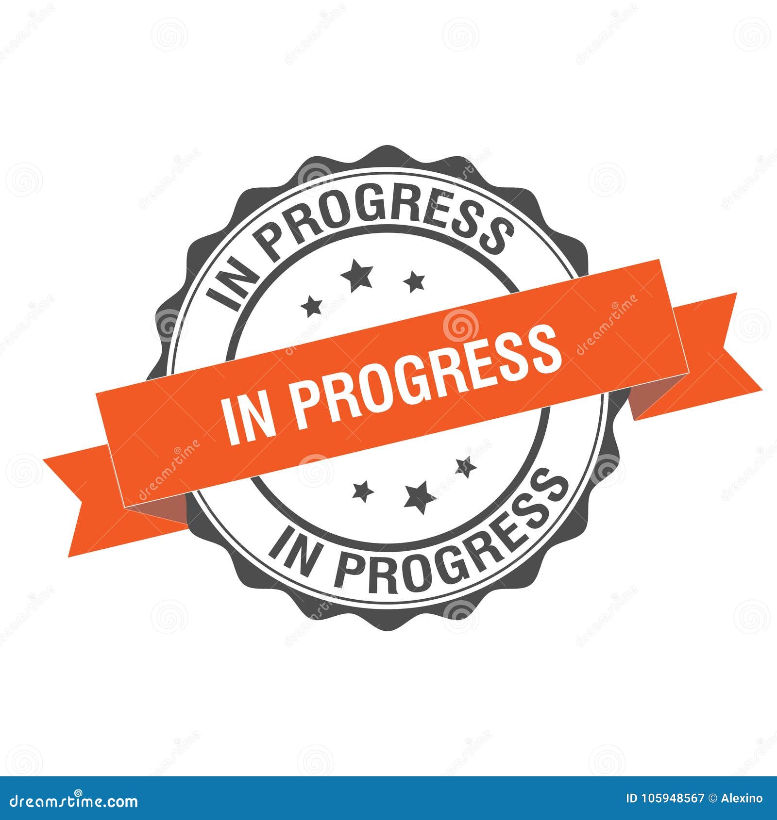 In Progress Stamp Illustration Stock Vector - Illustration of label ...