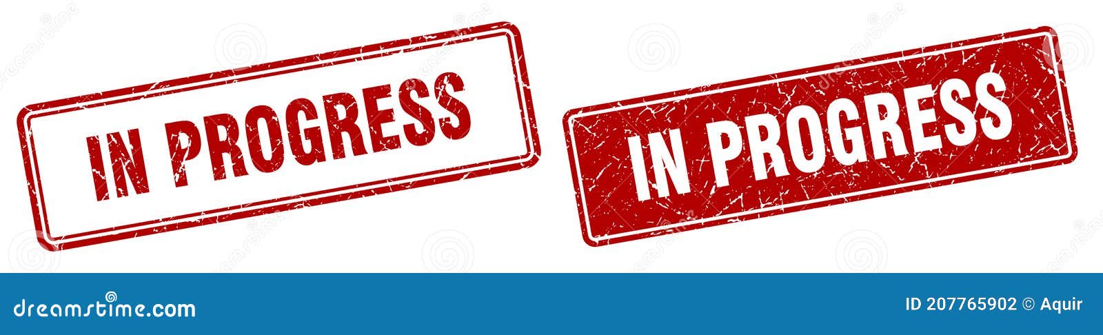 In Progress Stamp Set. in Progress Square Grunge Sign Stock Vector ...