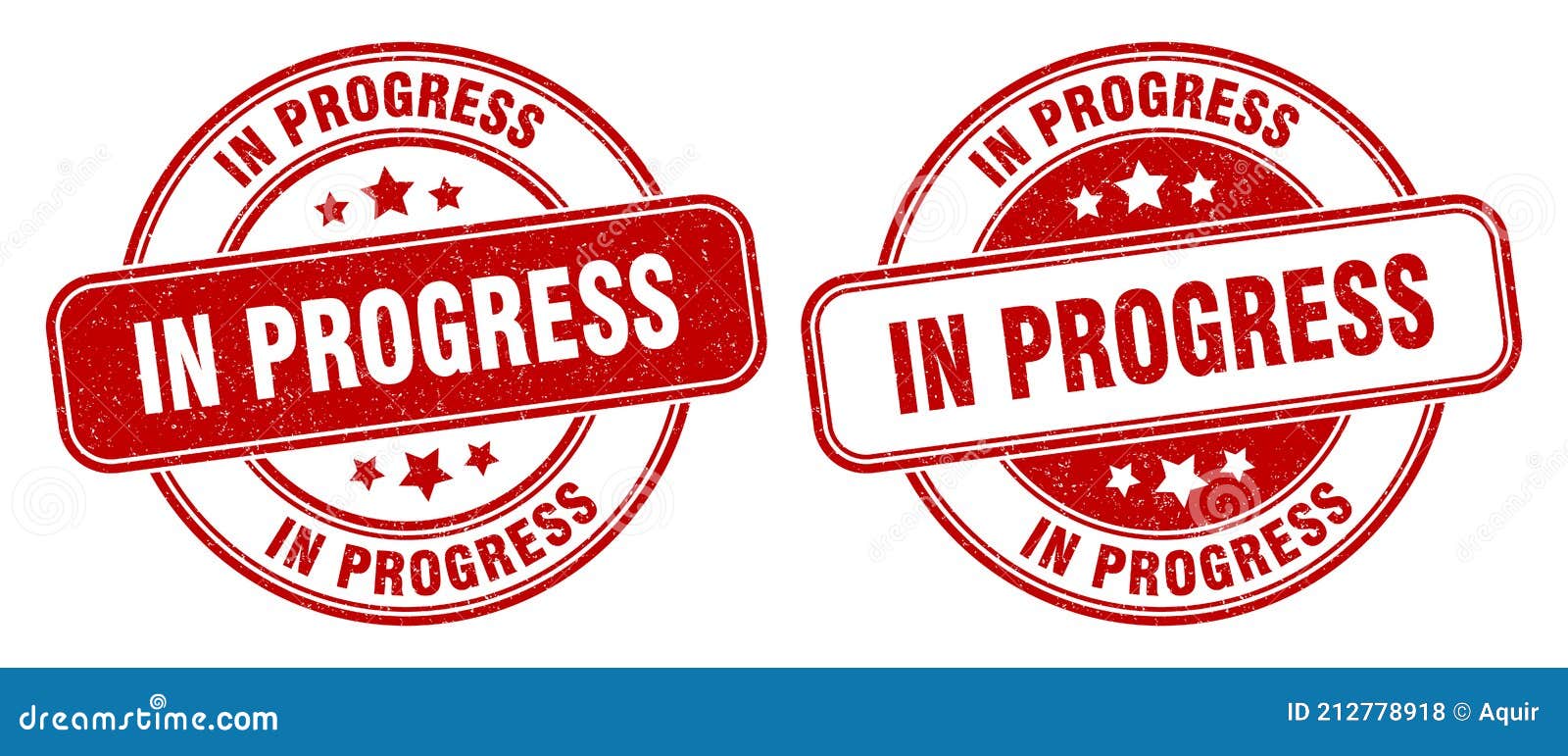 In Progress Stamp. in Progress Label. Round Grunge Sign Stock Vector ...