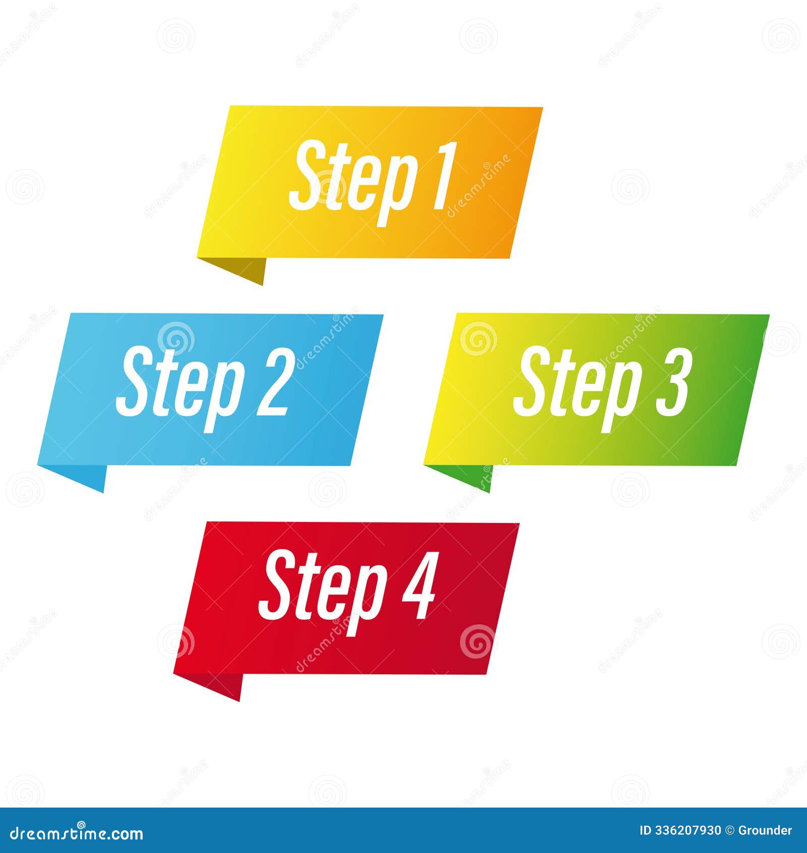 Progress Steps Colorful Ribbon Set Stock Illustration - Illustration of ...