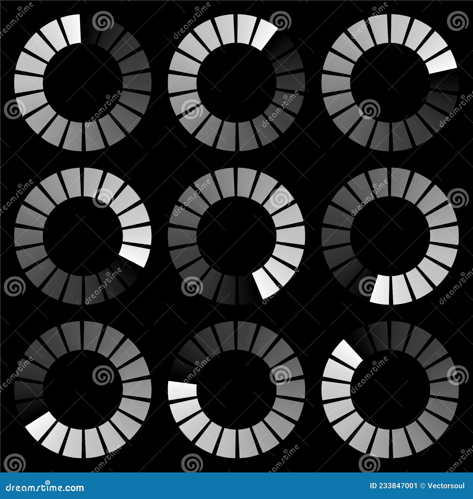 Preloader, Buffer Symbols/icons, Progress Indicators Stock Illustration ...