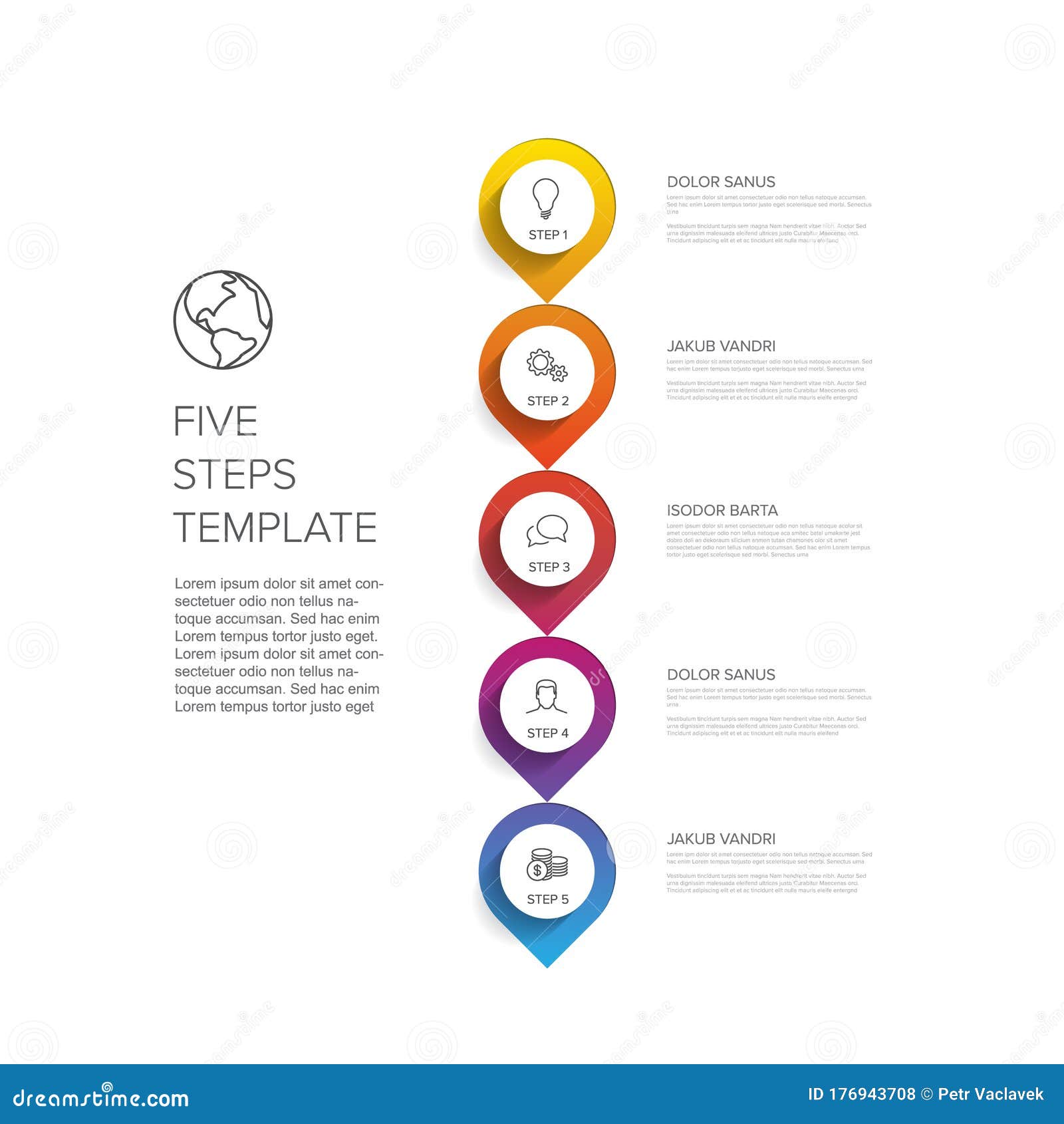 Progress steps template stock vector. Illustration of design - 176943708