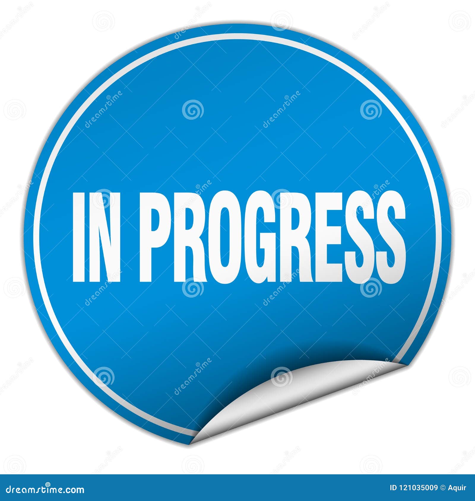 In progress sticker stock vector. Illustration of background - 121035009