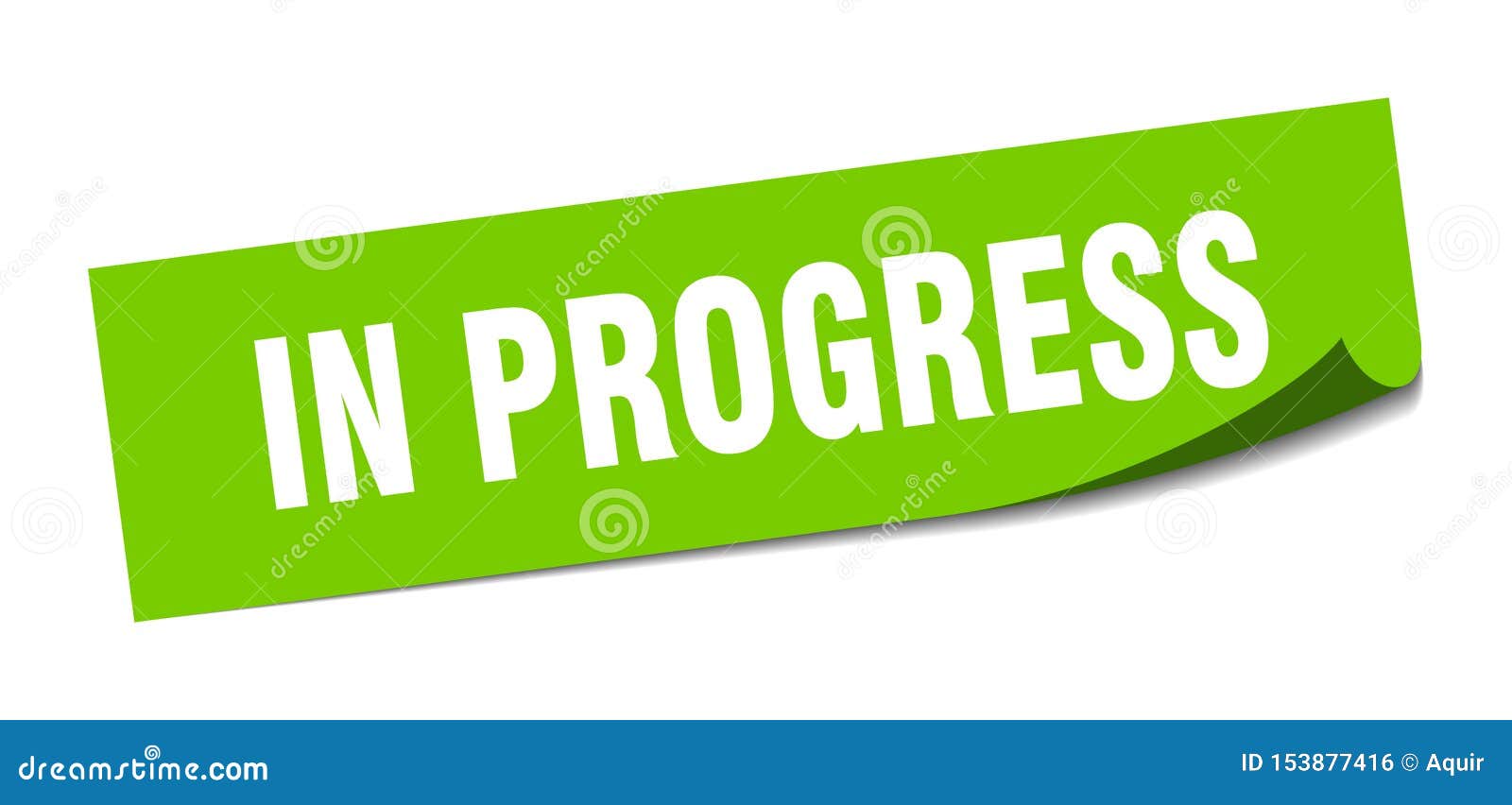 In progress sticker. stock vector. Illustration of badge - 153877416