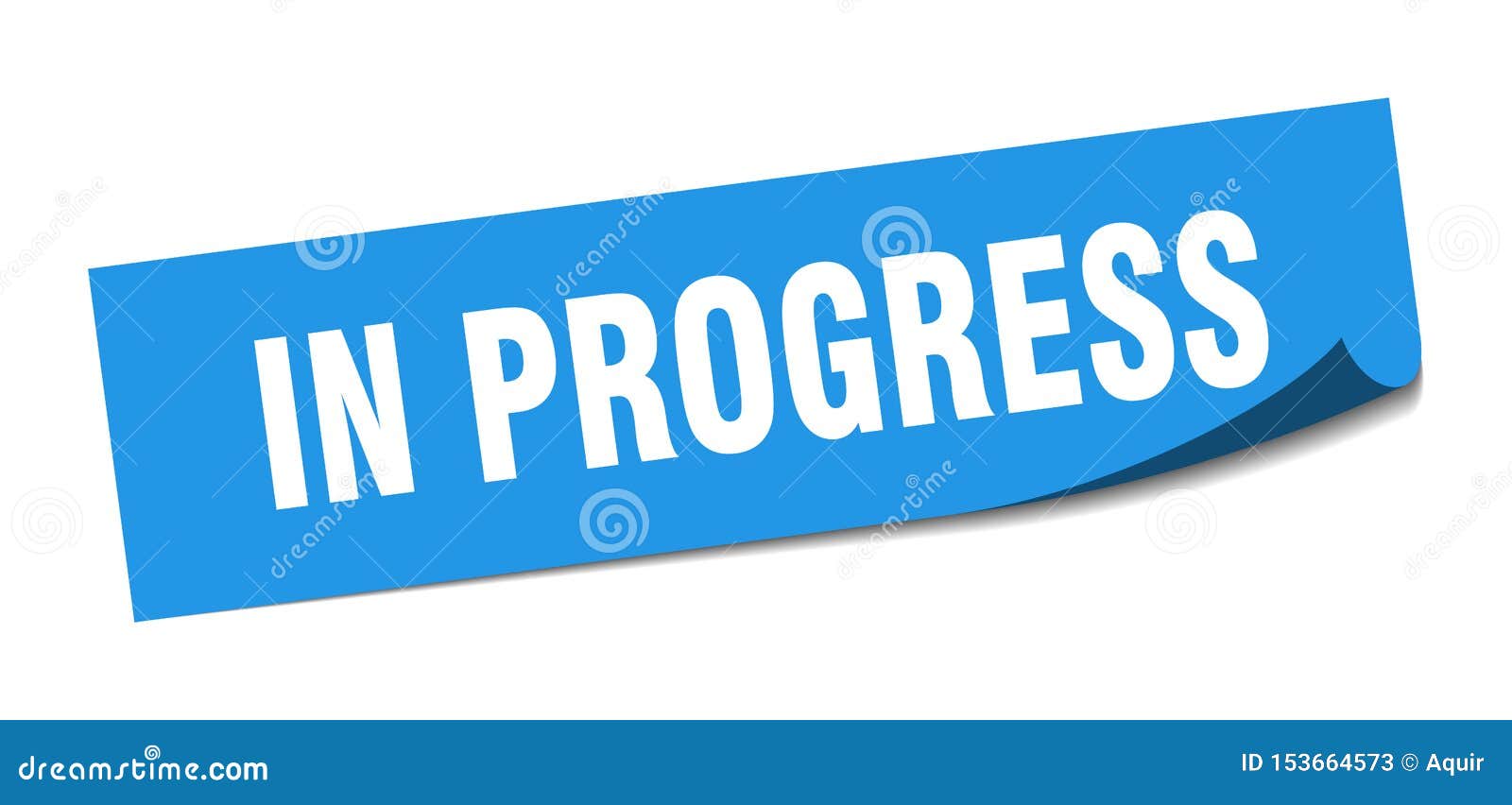 In progress sticker. stock vector. Illustration of label - 153664573