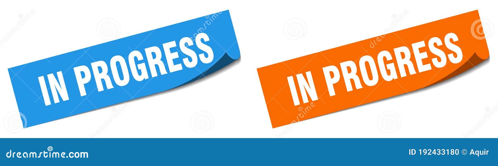 In Progress Sticker. in Progress Sign Set Stock Vector - Illustration ...