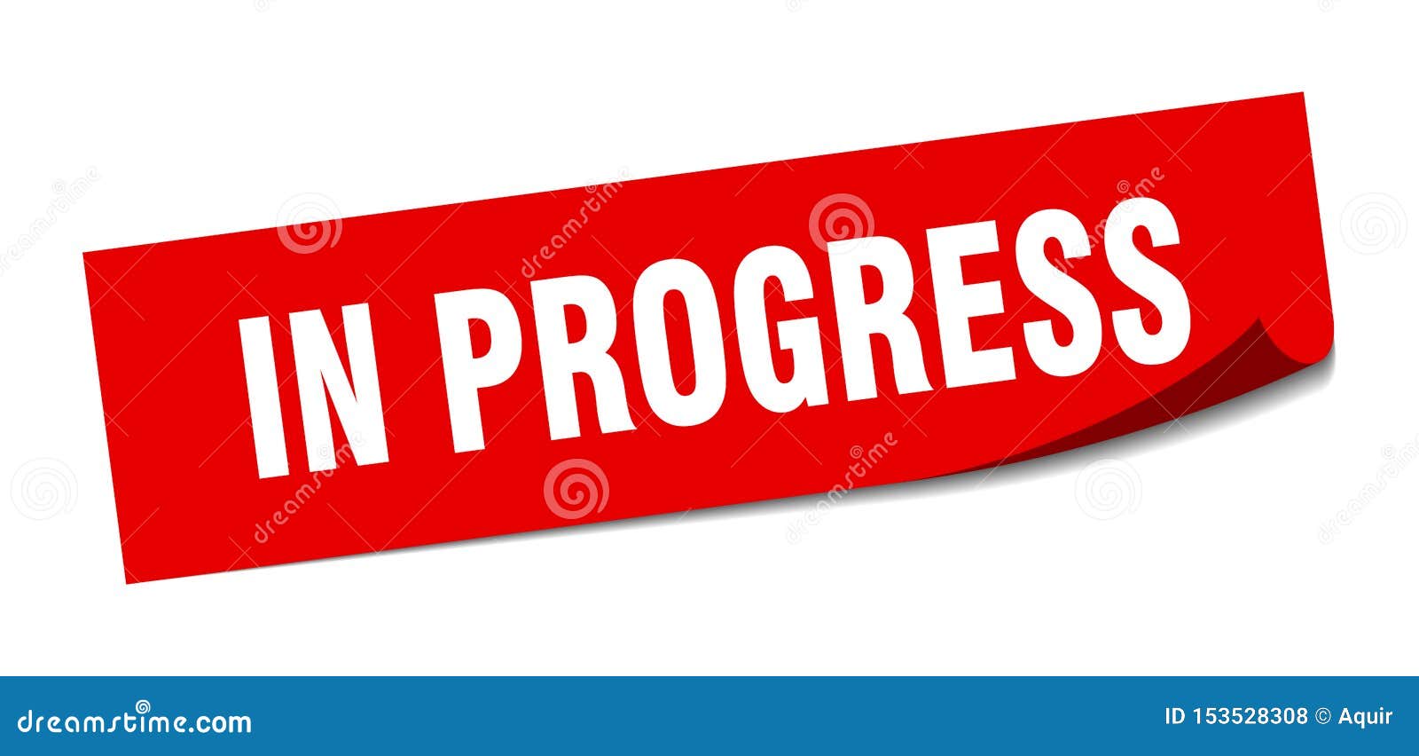 In progress sticker. stock vector. Illustration of isolated - 153528308