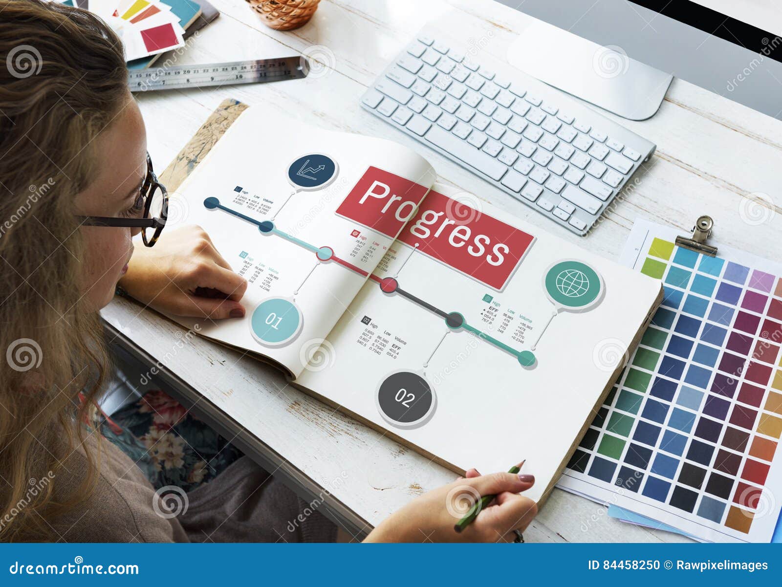 Progress Stock Figures Timeline Concept Stock Photo - Image of flowers ...