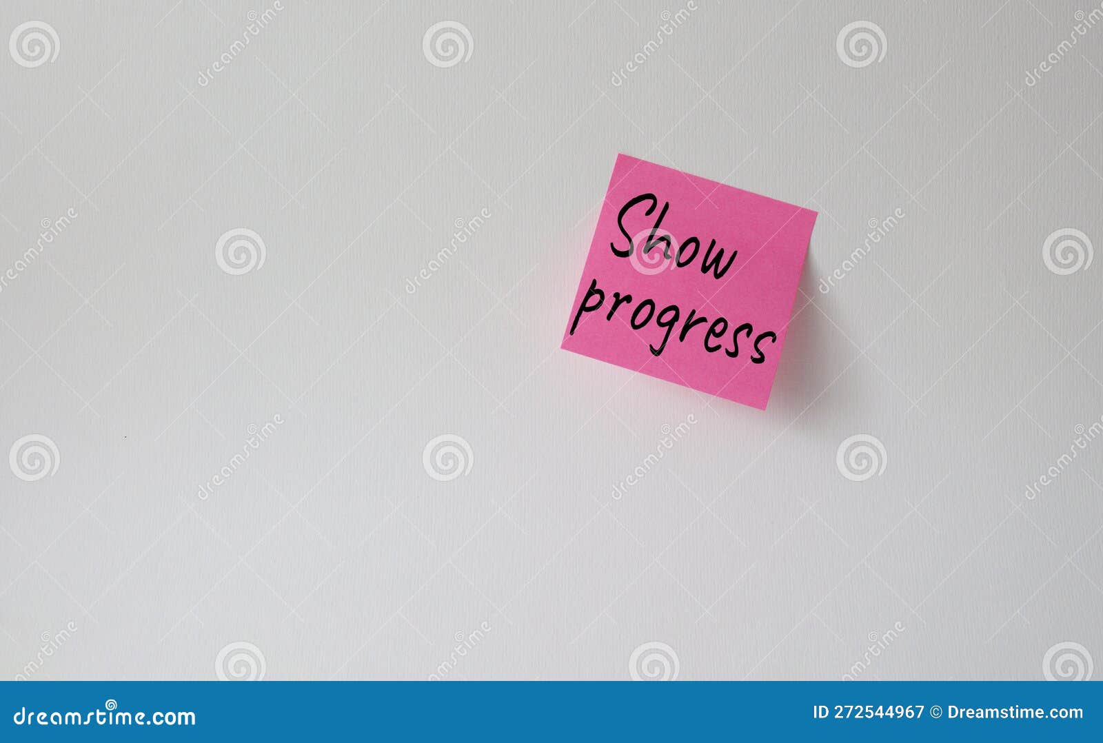 Progress Symbol. Pink Steaky Note With Words Show Progress. Beautiful ...