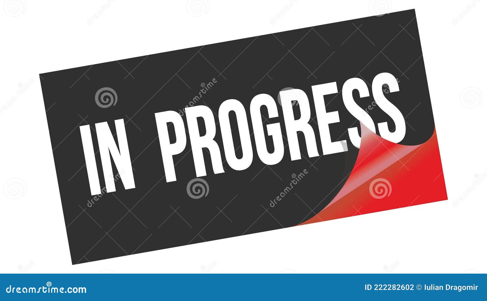 In PROGRESS Text on Black Red Sticker Stamp Stock Illustration ...